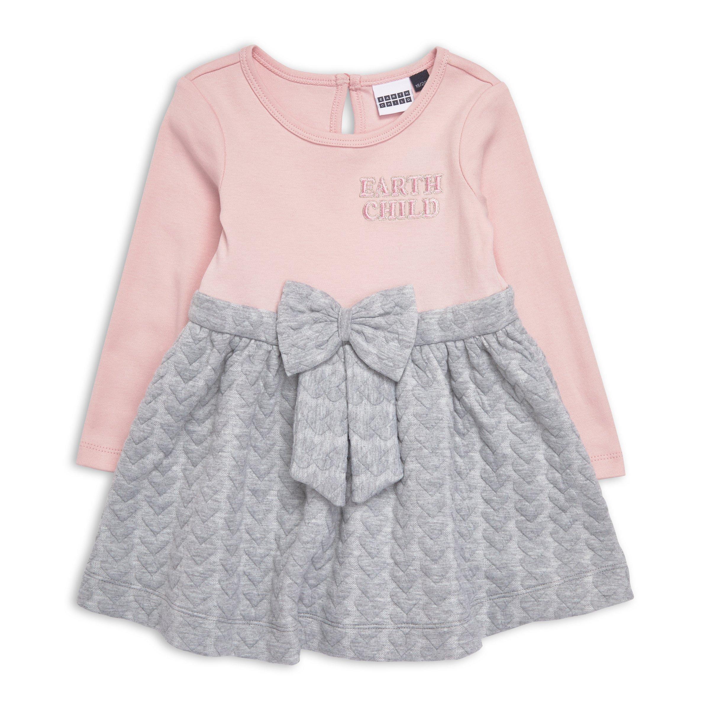 Baby Girls Grey and Pink Dress (3214206) | Earthchild