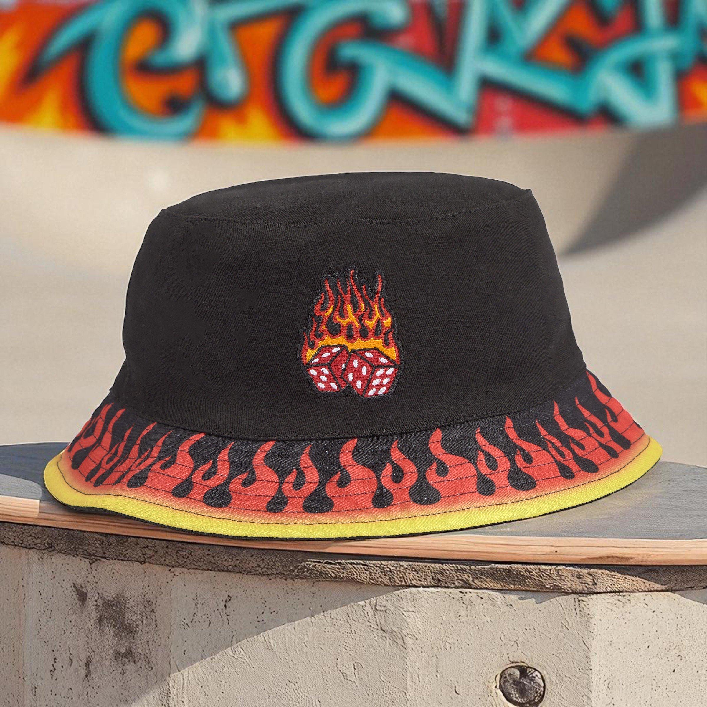 Black Flames Print Bucket Hat (3214479) | Identity X Sync