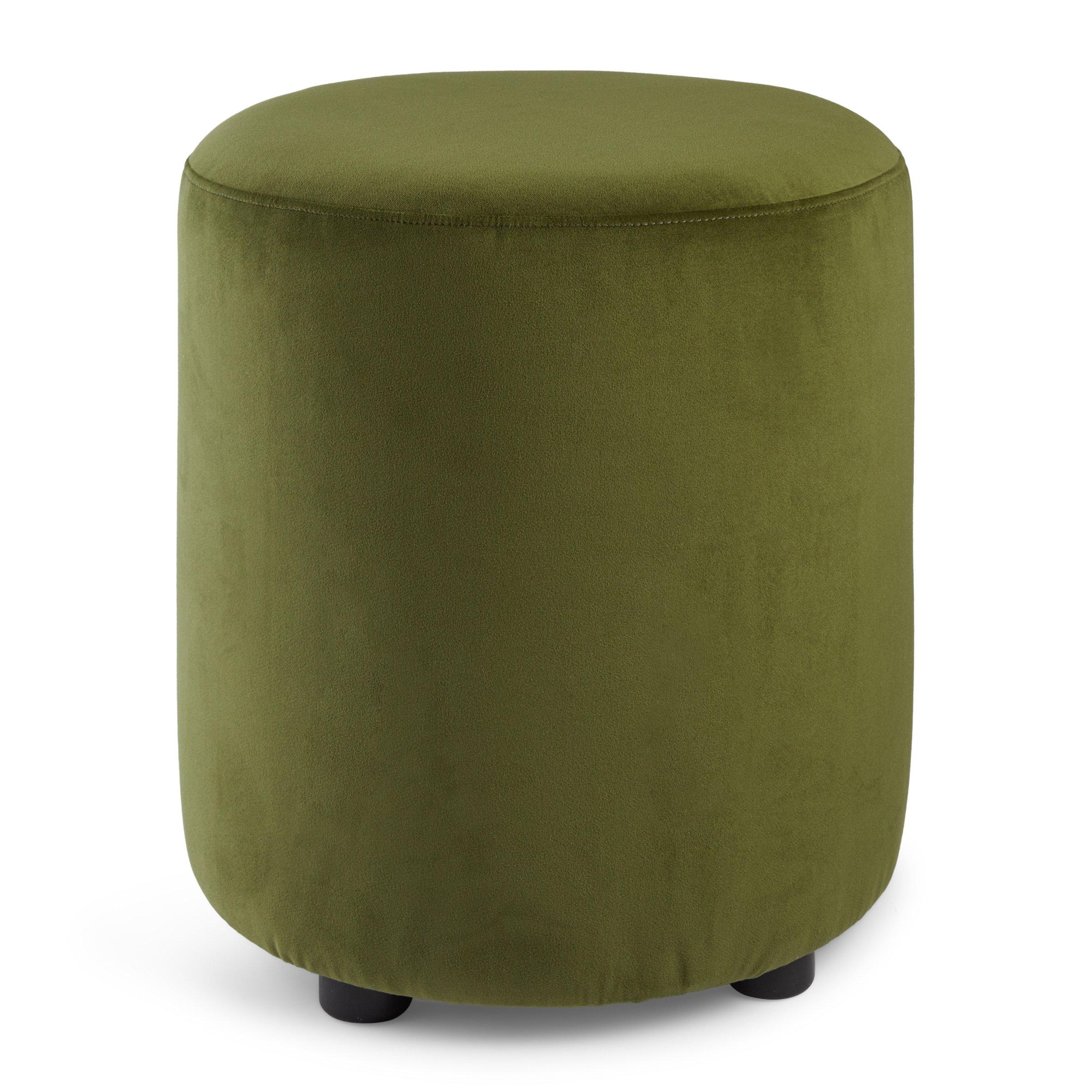 Round Olive Ottoman (3214754) | Loads of Living