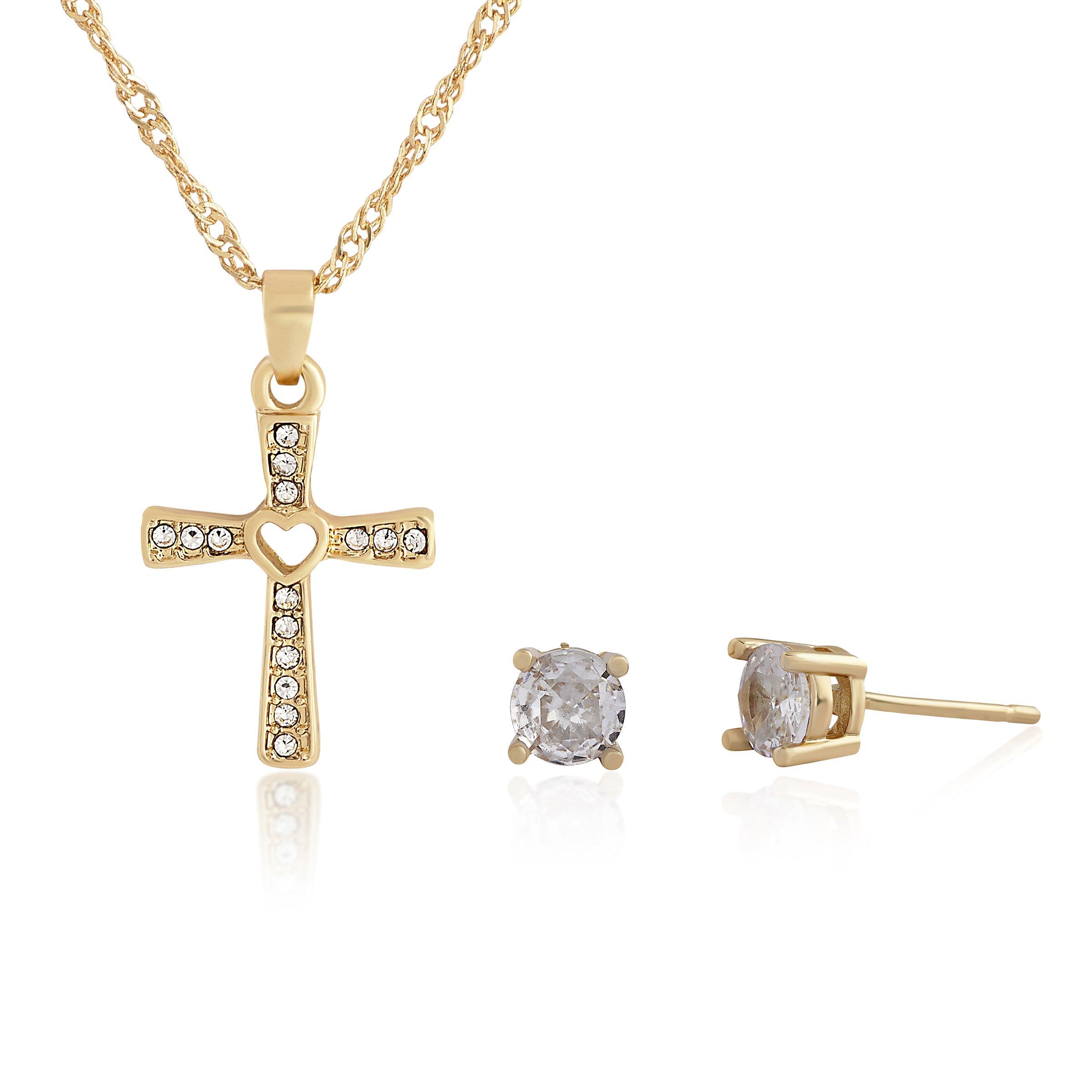 Gold Colour Plated Cross Set (3214983) | Sparkle
