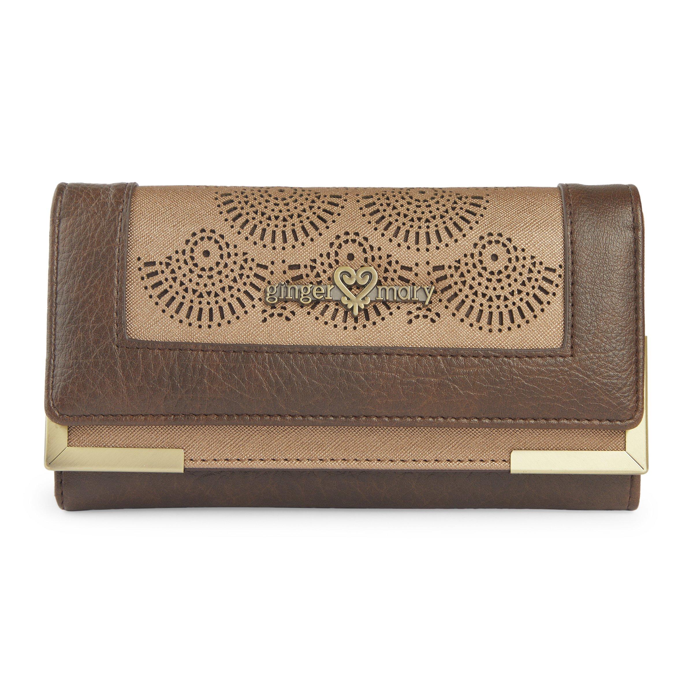 Brown Double Flap Wallet (3215093) | Ginger Mary