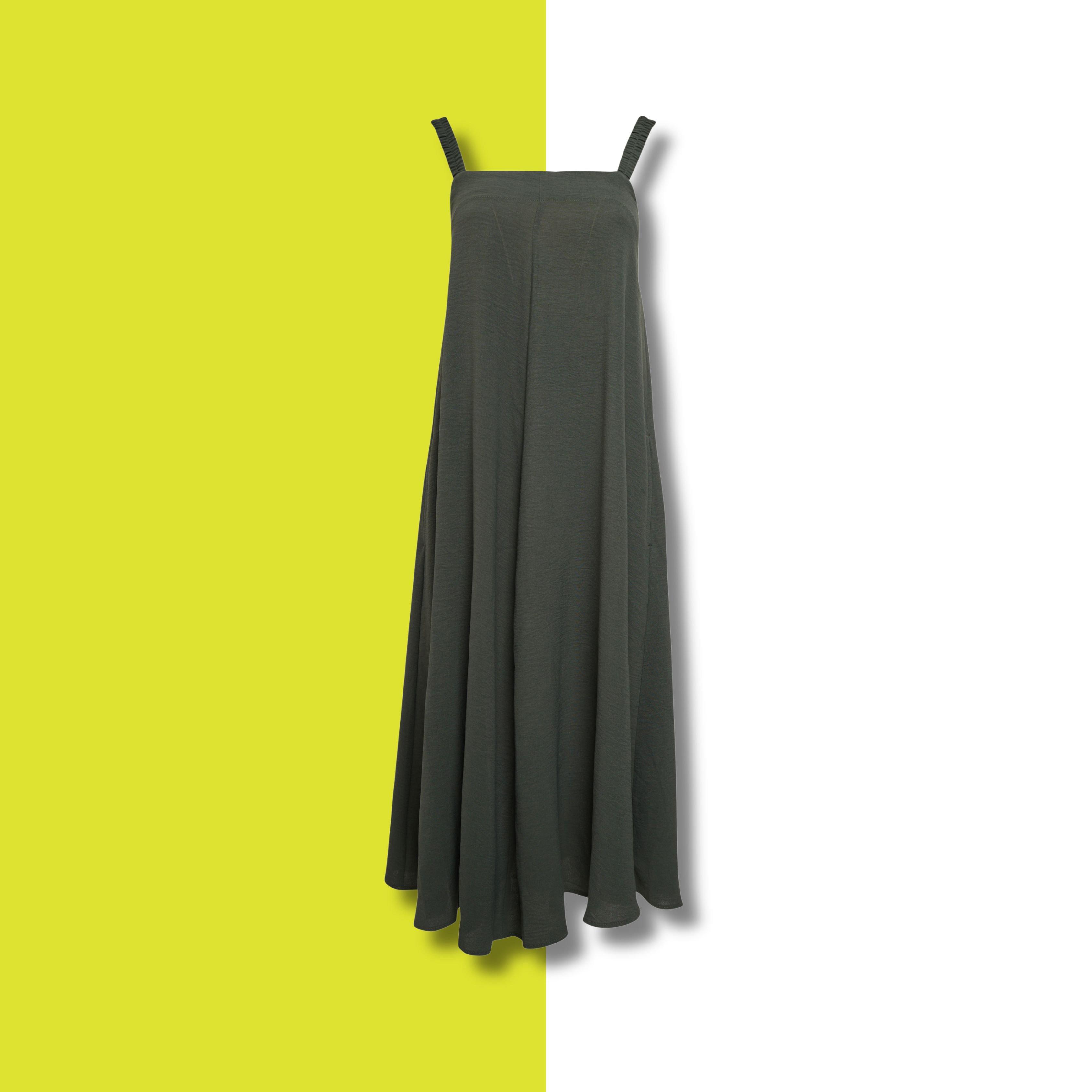 Fatigue Green A-line Maxi Dress (3215127) | Identity X Sync