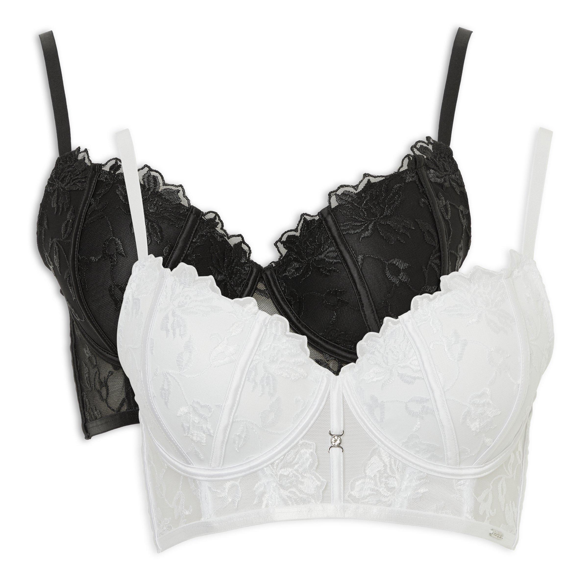 2-pack White and Black Stretch Lace Bras (3215369) | Intrigue