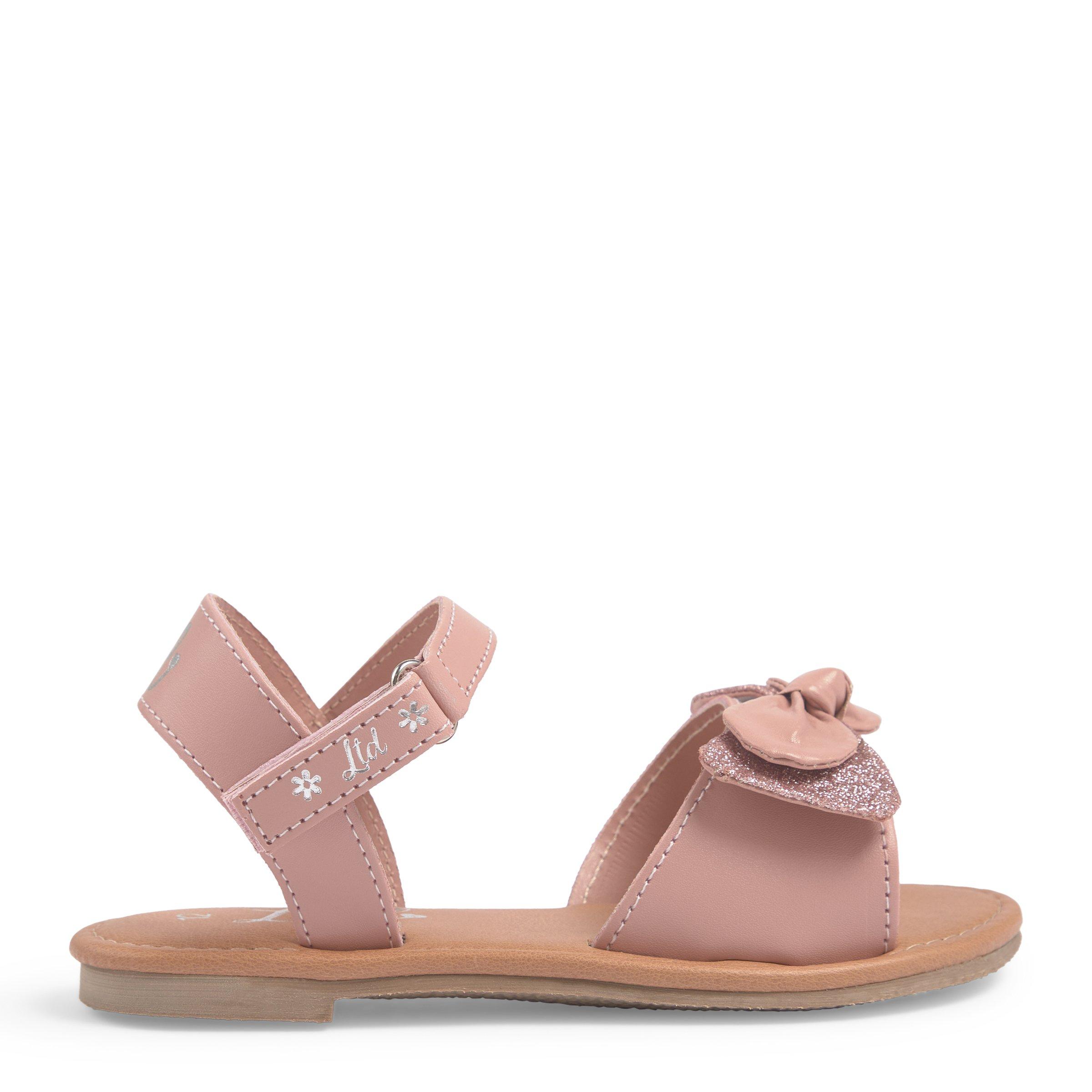 Kid Girls Champagne Pink Bow Sandals (3215505) | LTD Kids