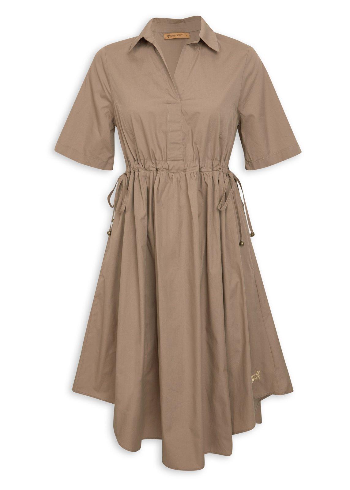 Mocha Brown Waisted Dress (3215512) | Ginger Mary