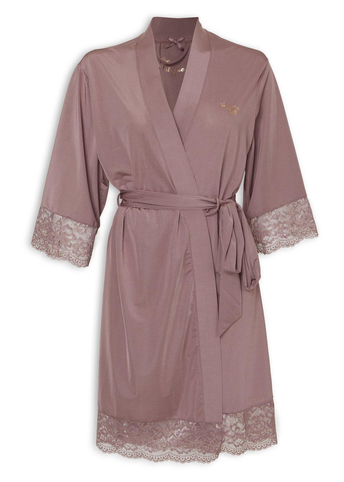 Mauve Pink Lace Knit Gown (3215514) | Intrigue