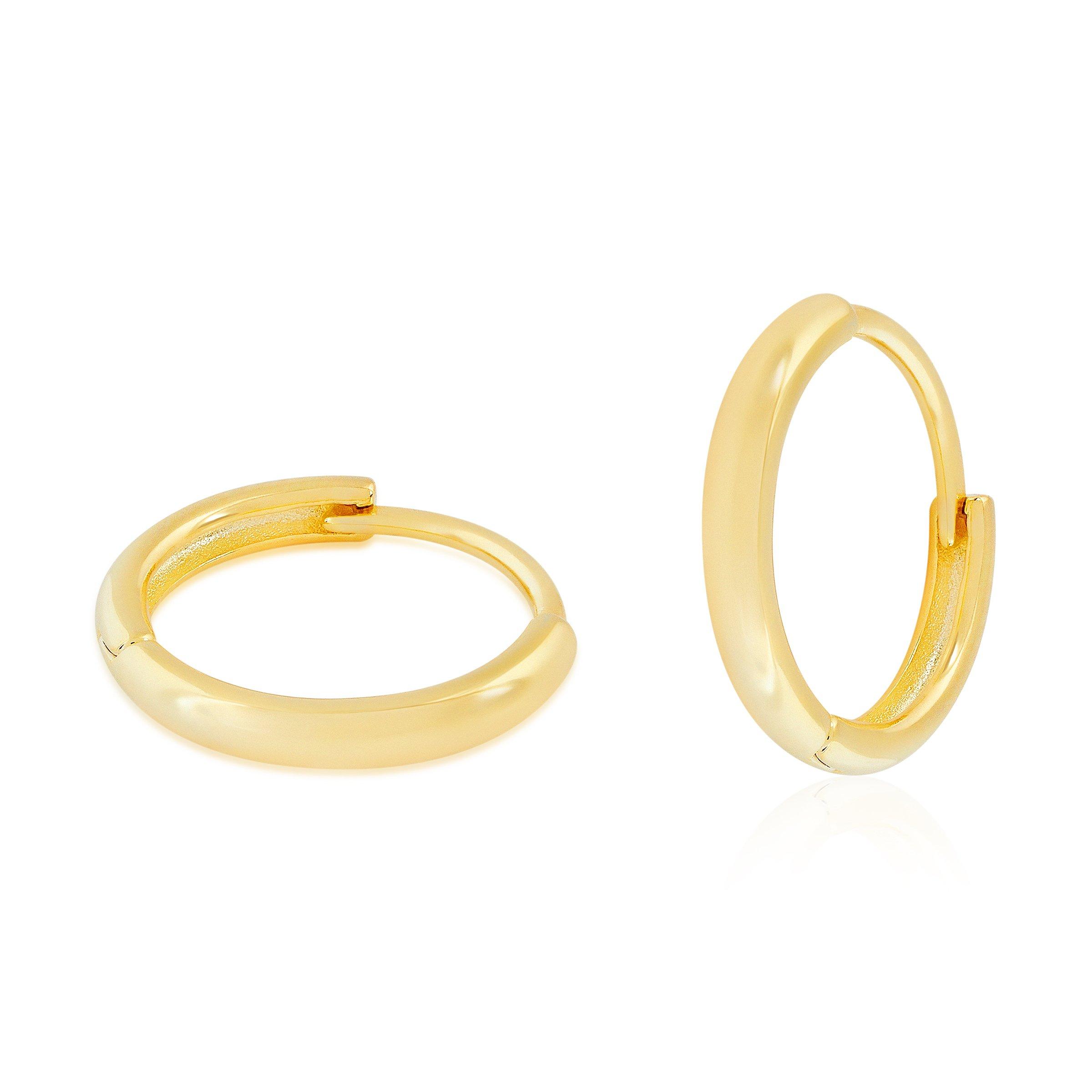 Gold Plated 14mm Clip Clasp Sleeper (3215818) | Sterling Silver