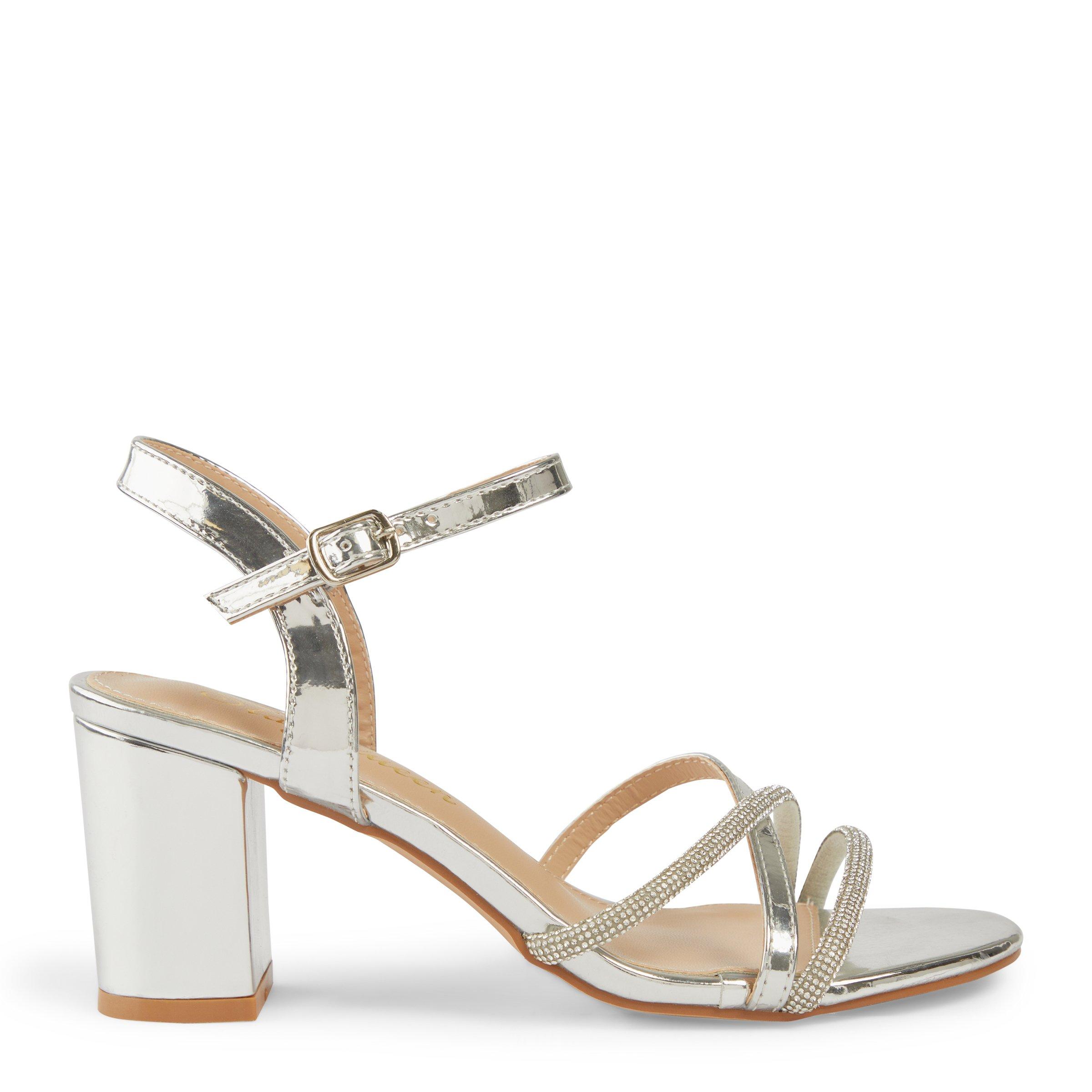 Silver Strappy Ankle Tie Sandal (3216031) | Slay Queen