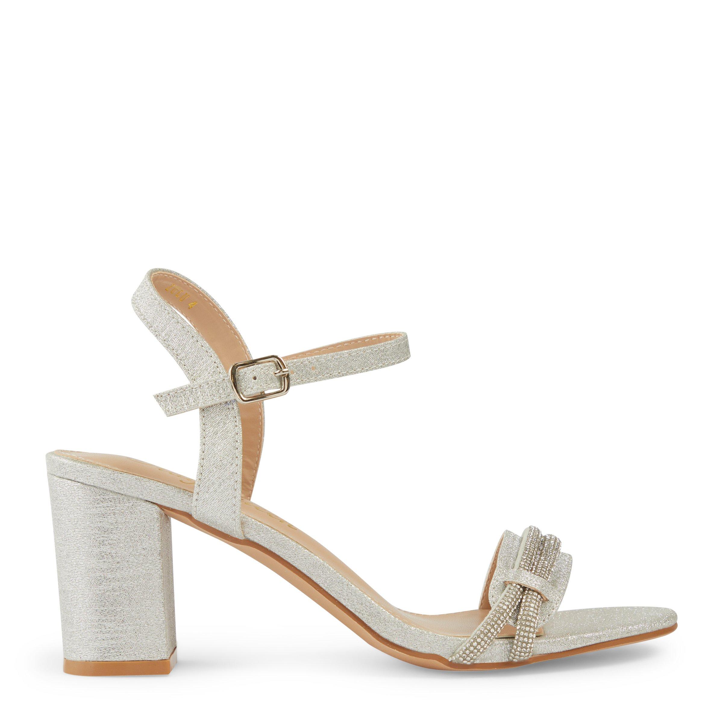 Silver Mid Block Heels (3216036) | Slay Queen