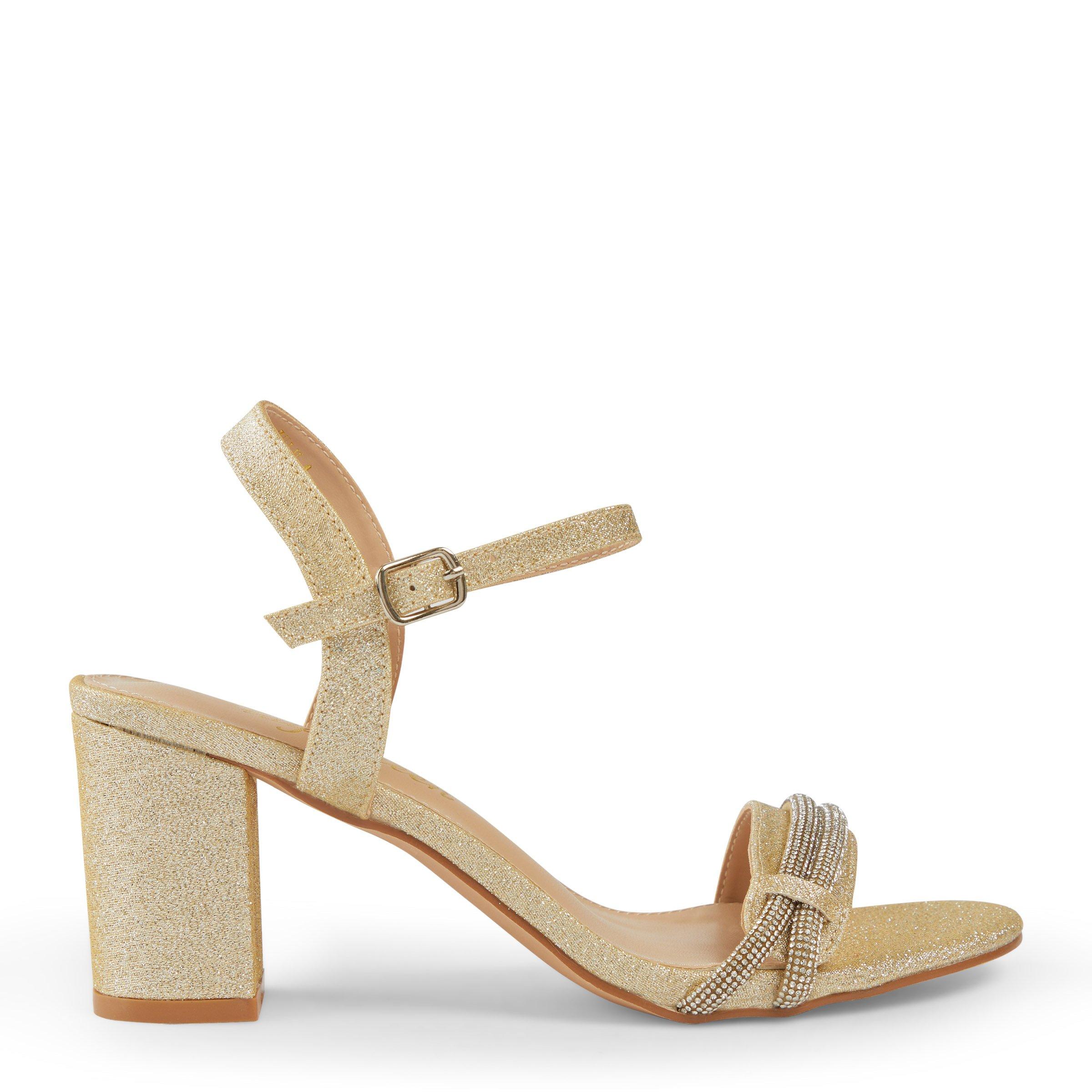 Gold Mid Block Heels (3216037) | Slay Queen