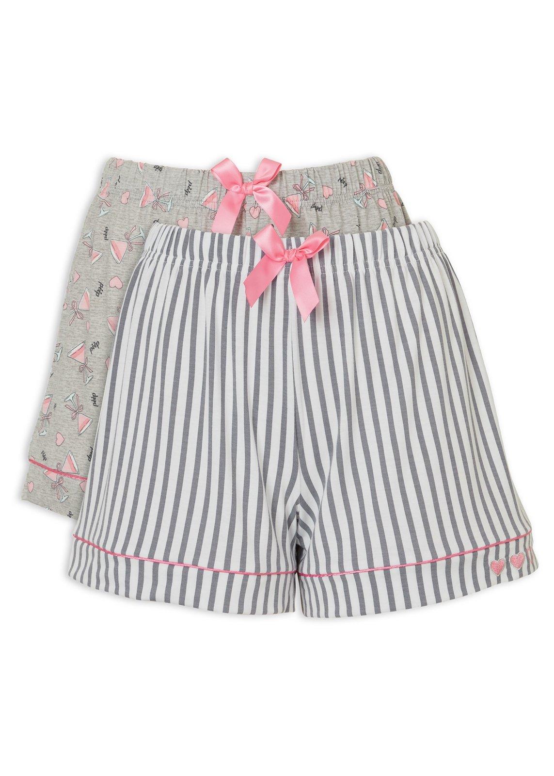 2-pack Grey and Pink Pyjama Shorts (3216478) | Peep