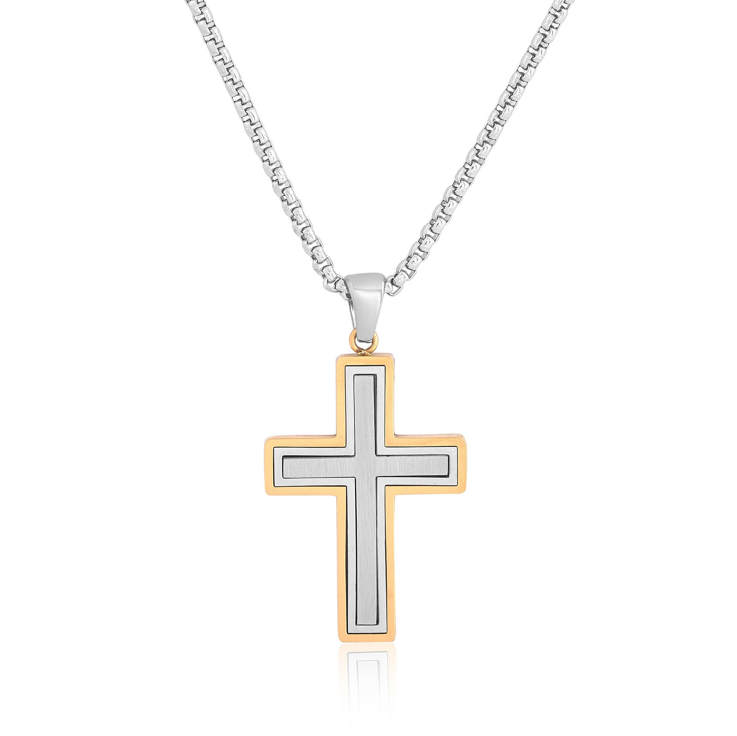 Two Tone Cross Necklace (3217023) | Stainless Steel