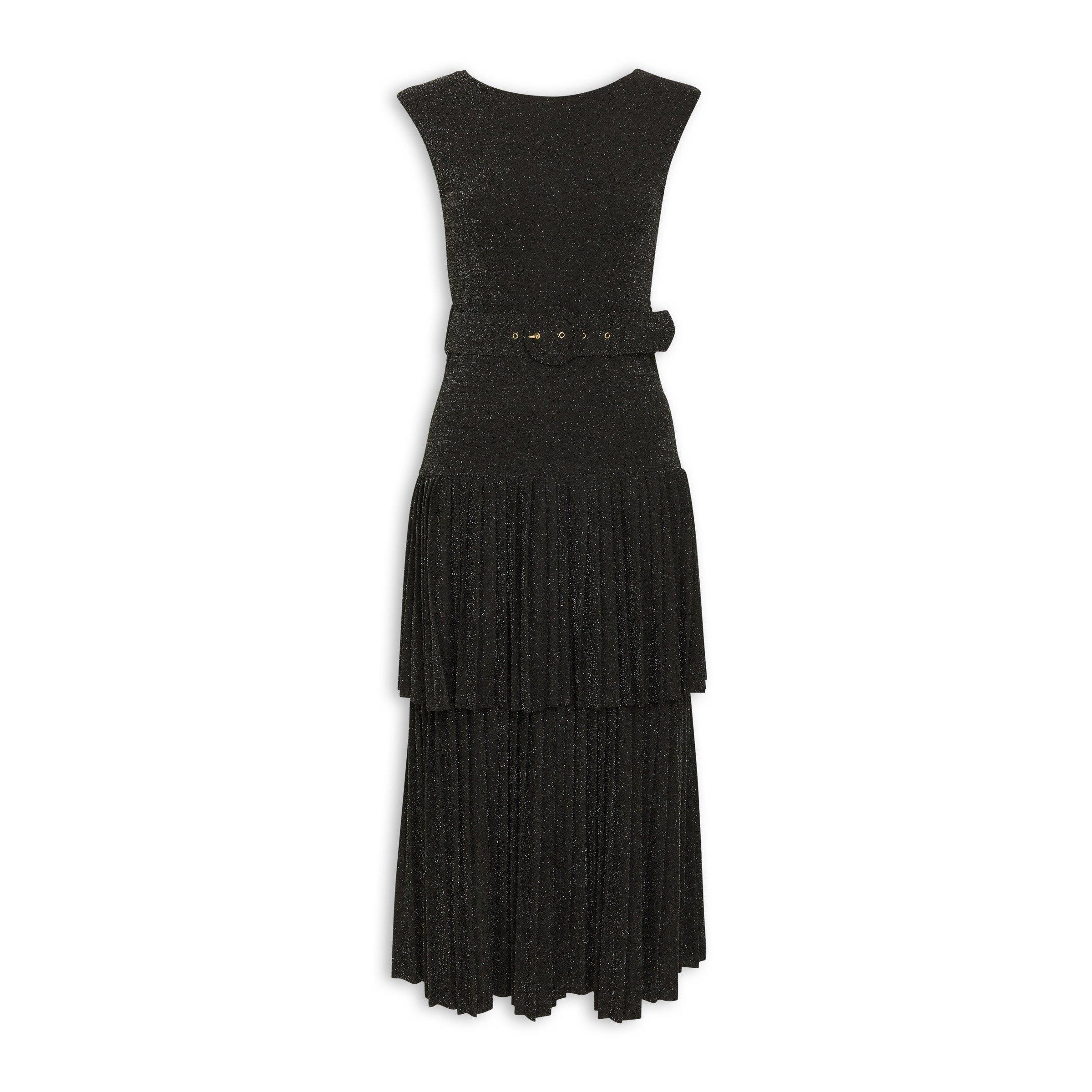 Black Sparkle Belted Dress (3217520) | Miss Port