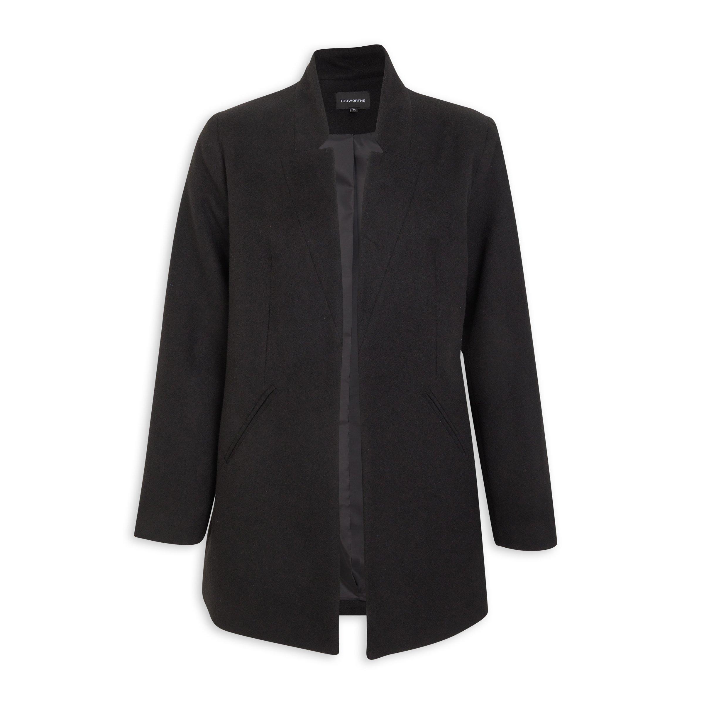 Black Notch Neck Coat (3218160) | Truworths