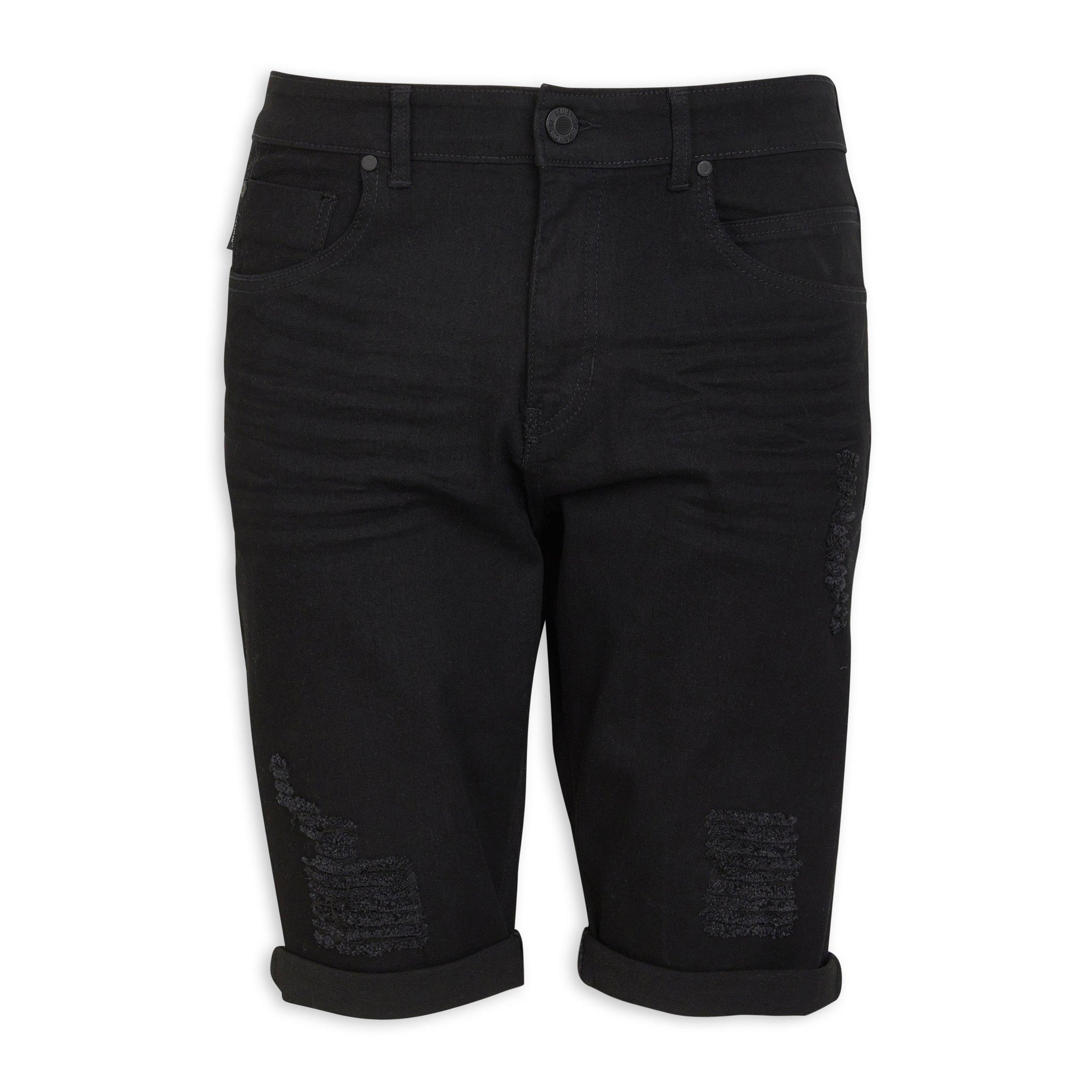 Black Ripped Denim Shorts (3218336) | Hemisphere