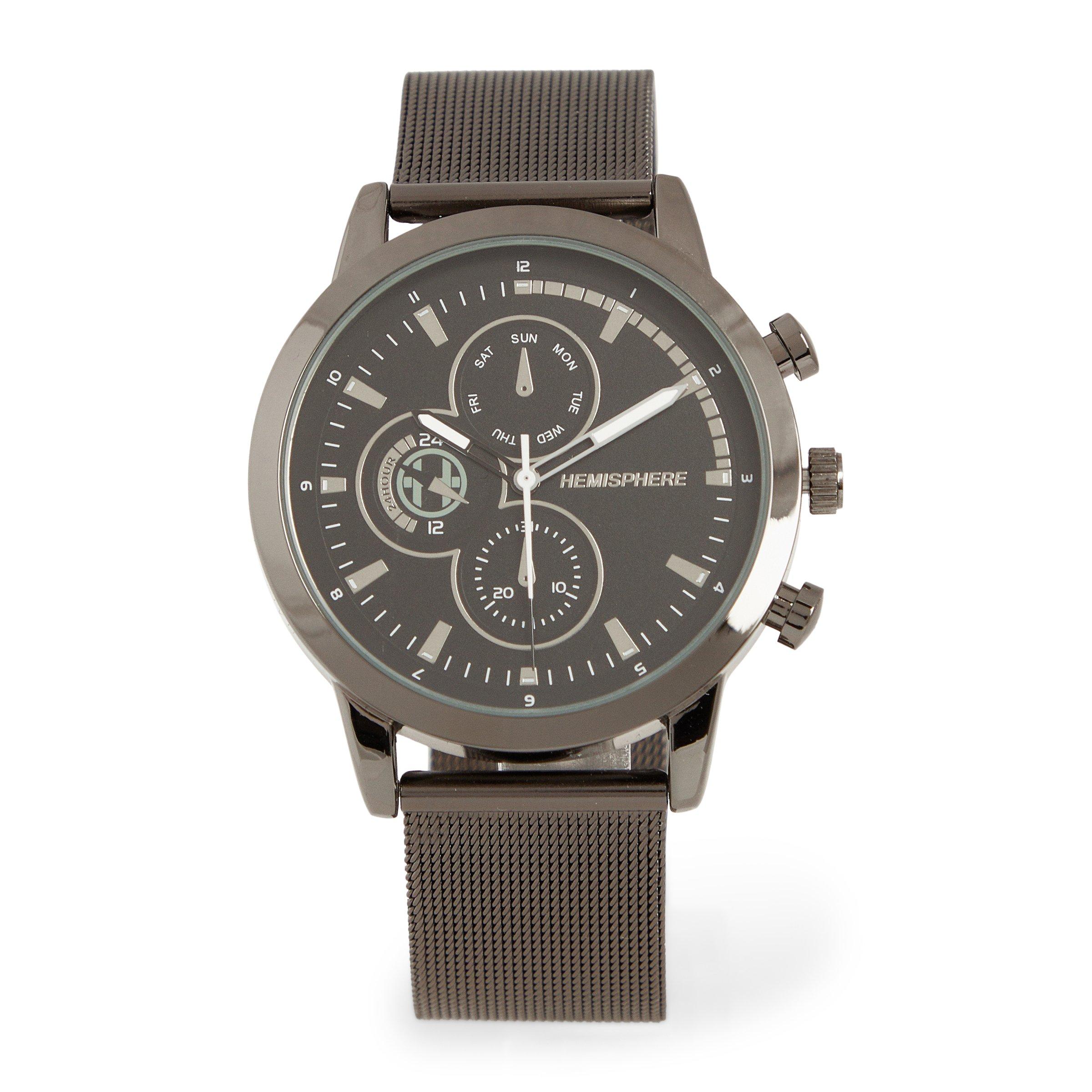 Hemisphere Gunmetal and Black Mesh Watch (3218390) | Truworths Man