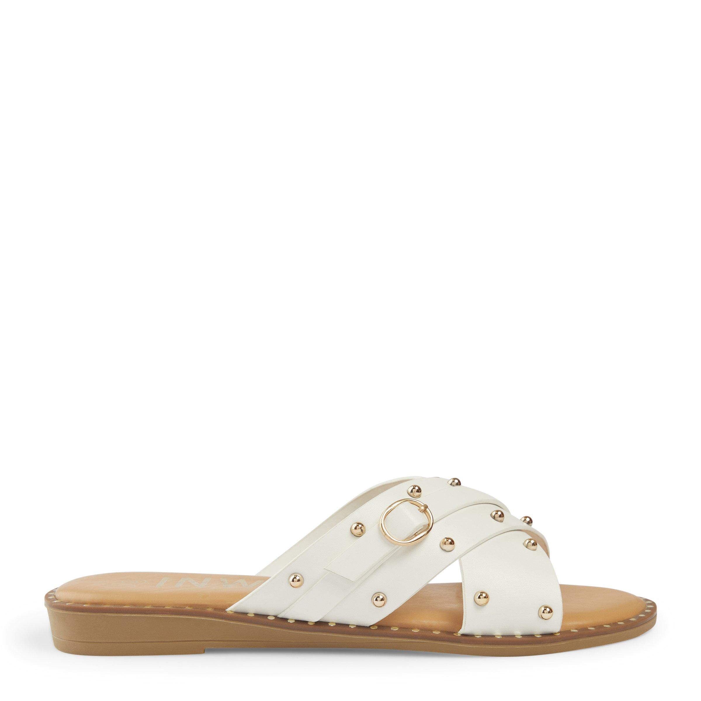 White Cross Over Studded Sandal (3218533) | Inwear