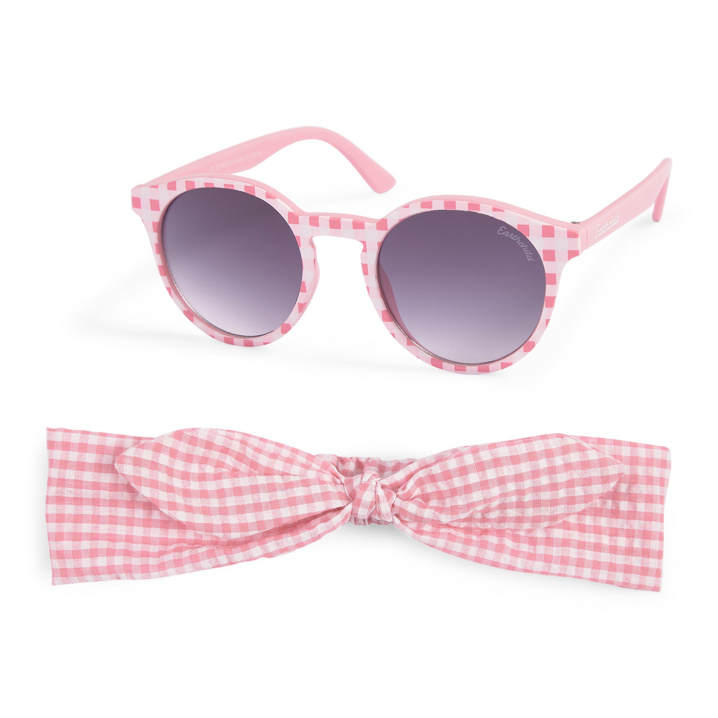 Girls Pink Gingham Print Headband Set (3218624) | Earthchild