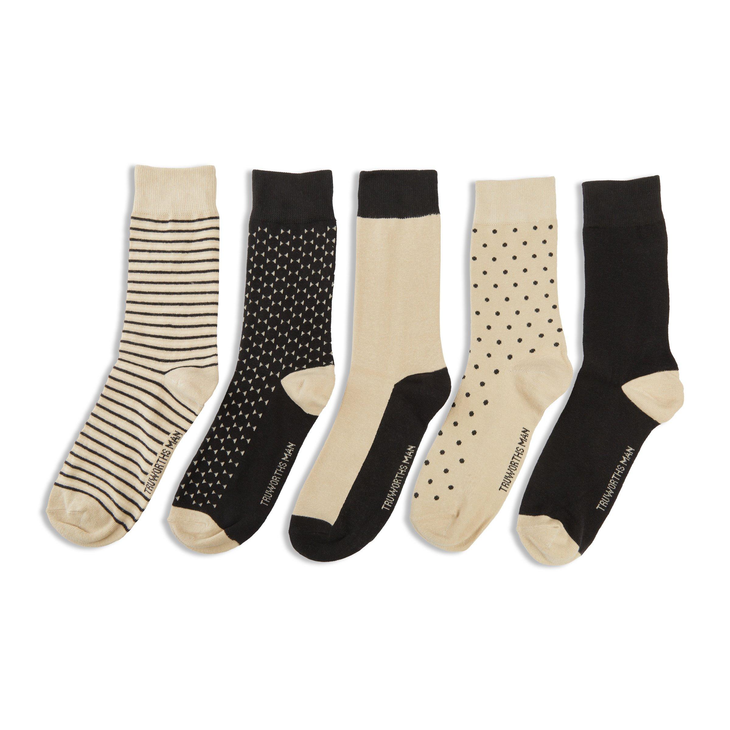 5-Pack Black and Stone Anklet Socks (3218976) | Truworths Man