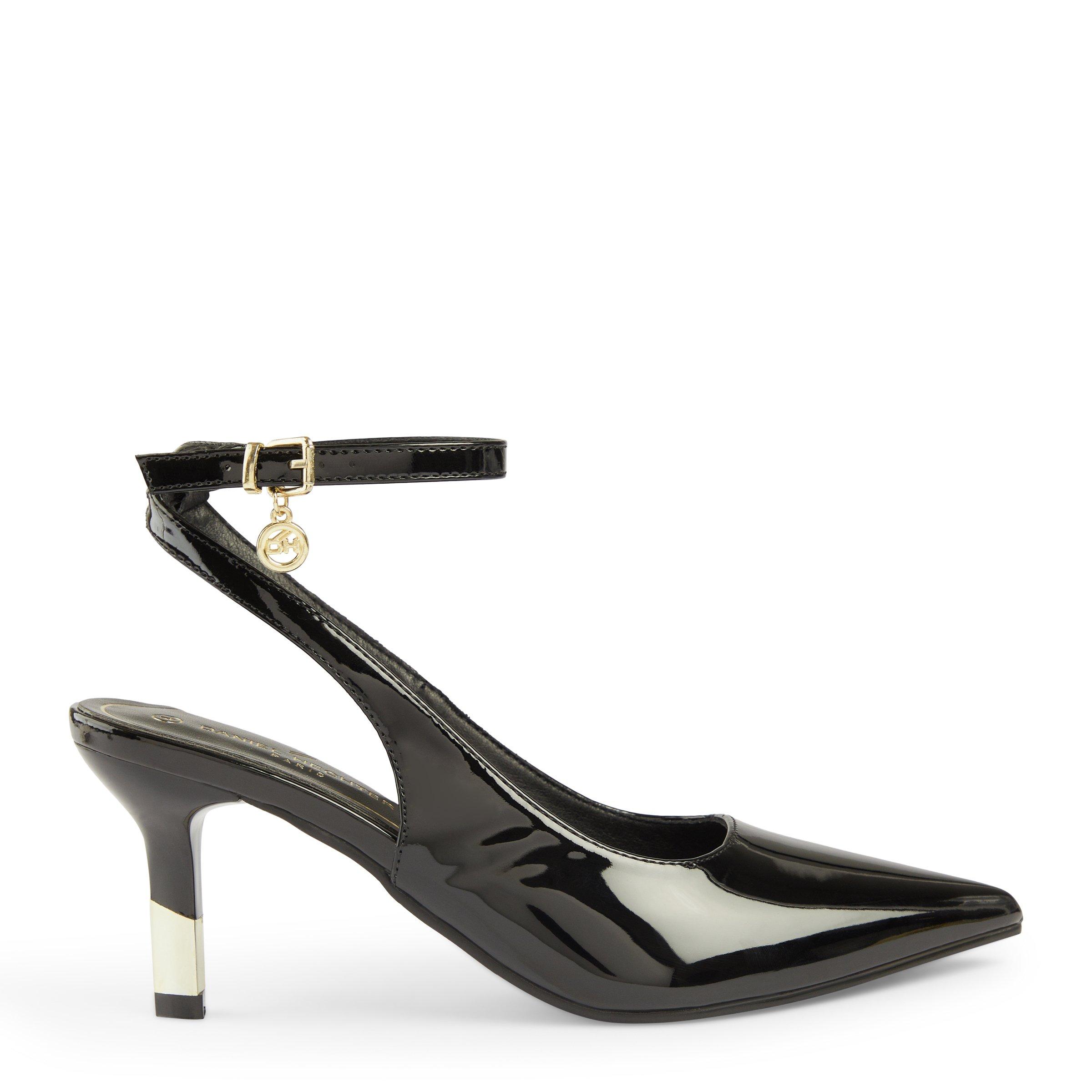 Black Patent Ankle Tie Closed Toe Heels (3219419) | Daniel Hechter