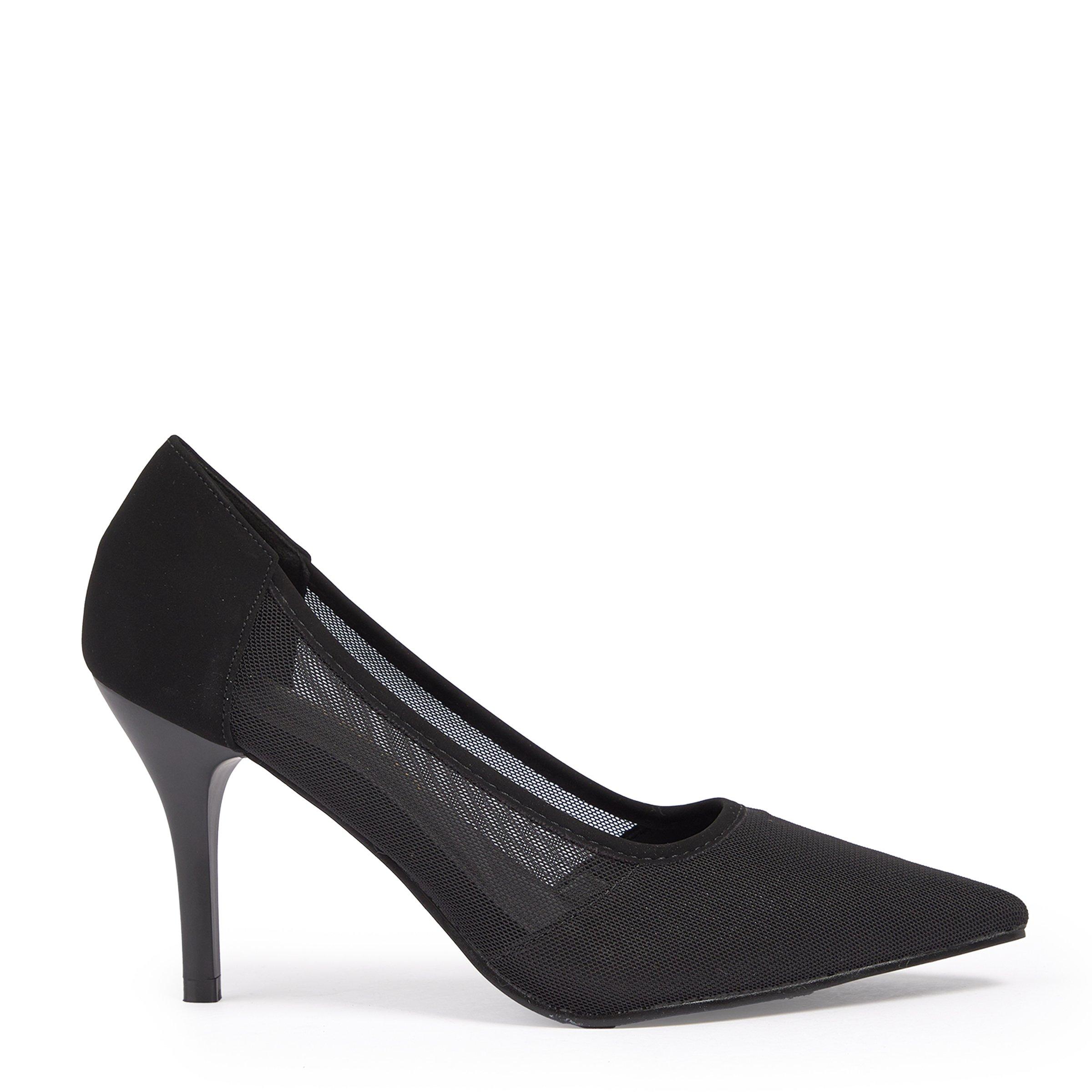 Black Mesh Combo Court Heels (3219430) | Truworths
