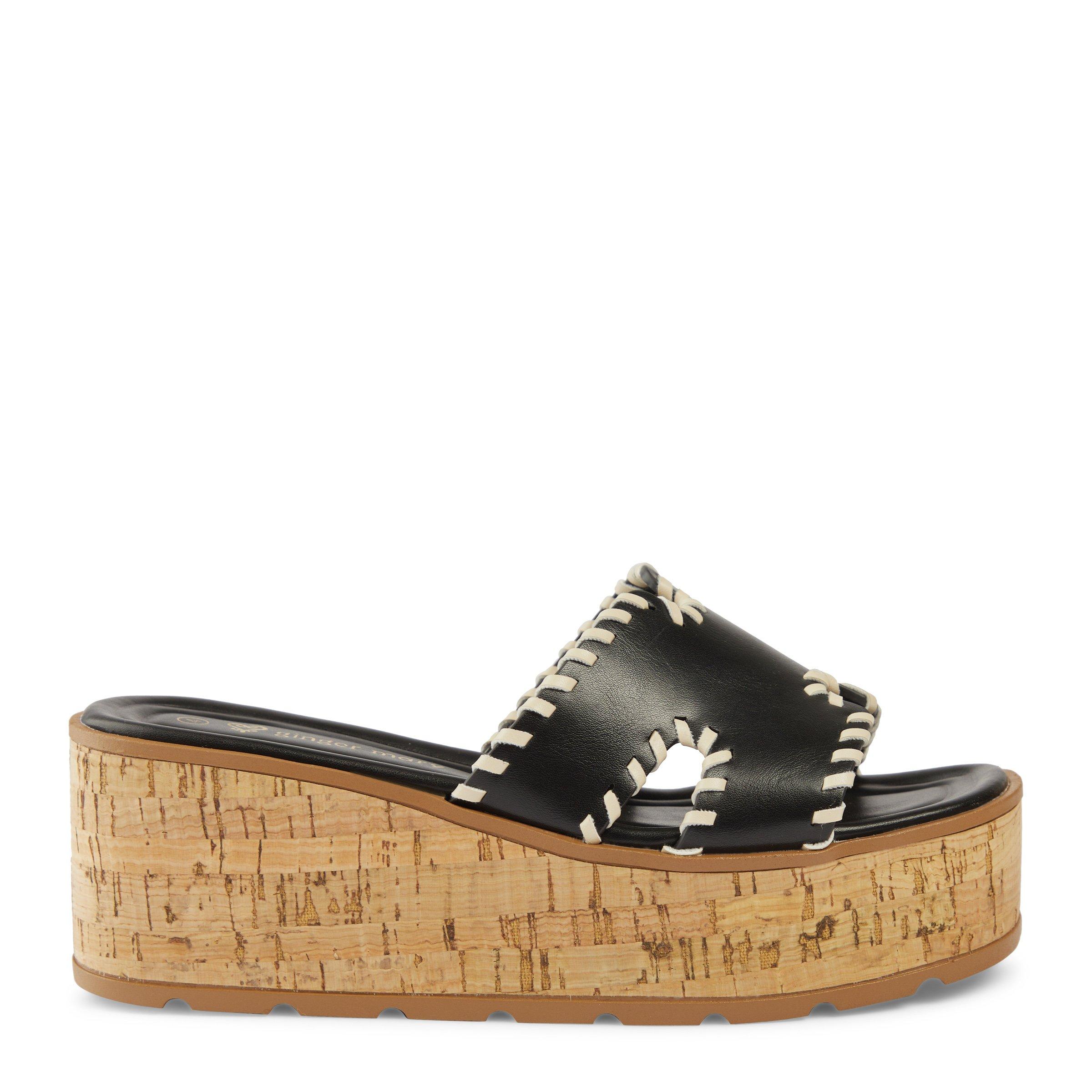 Black Cork Platform Mule Sandal (3219596) | Ginger Mary