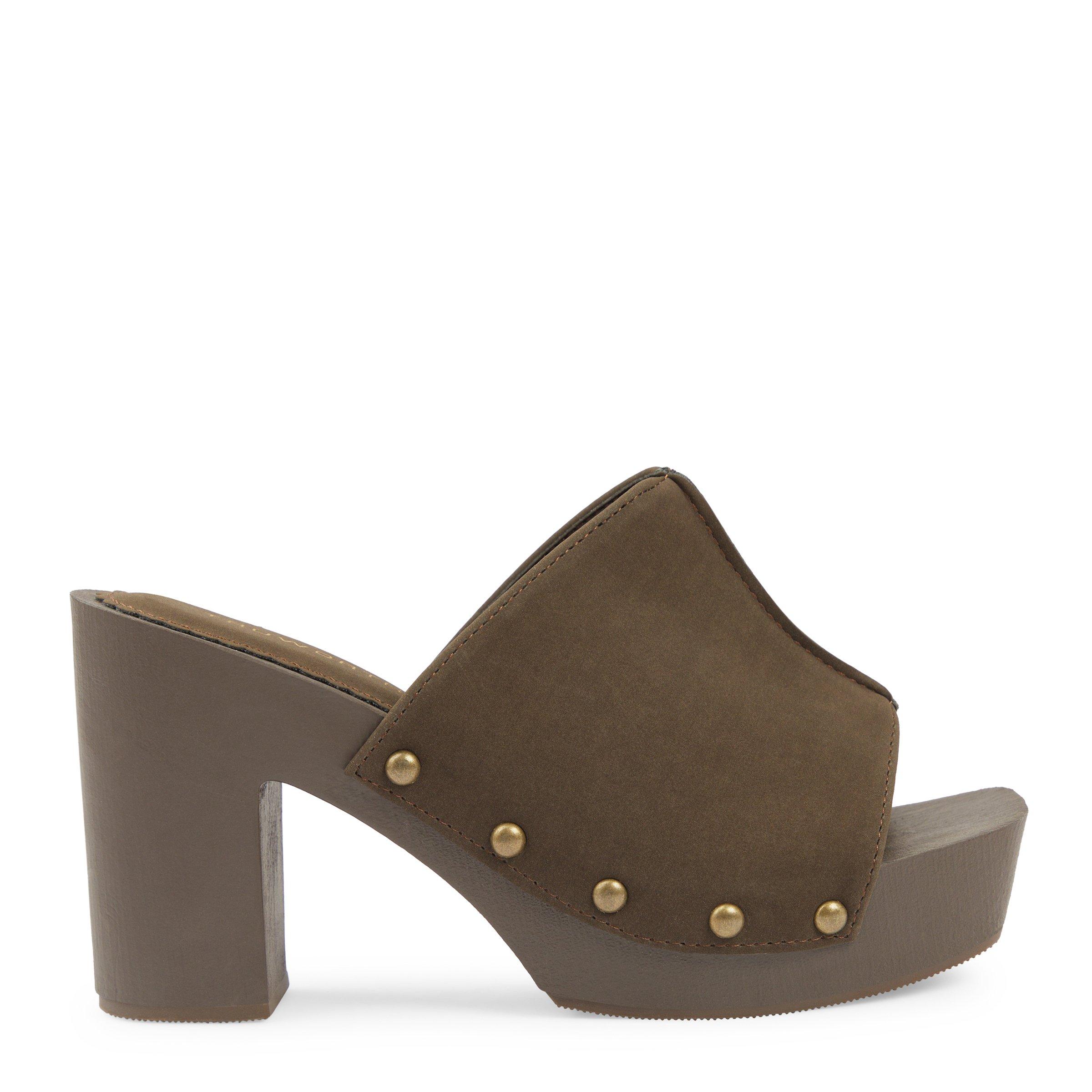 Brown Mock Suede Mule Heels (3220042) | Truworths