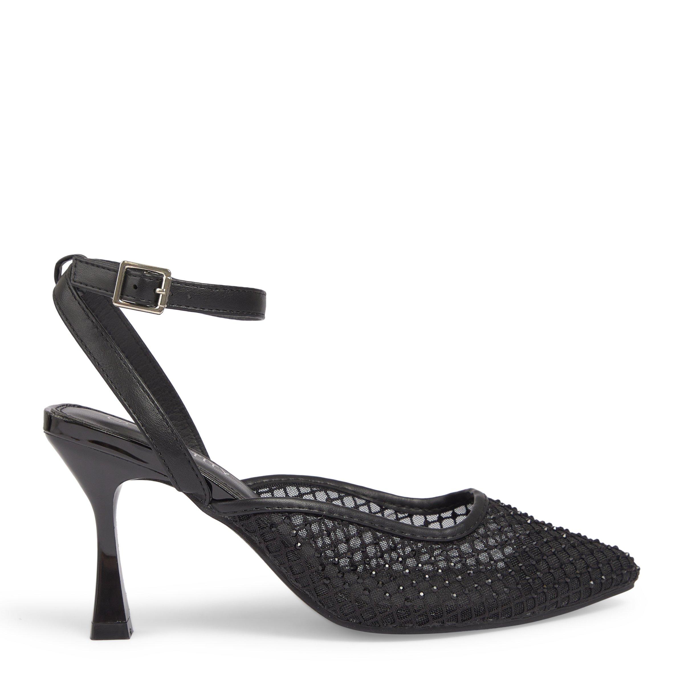 Black Embellished Ankle Tie Heels (3220047) | Identity