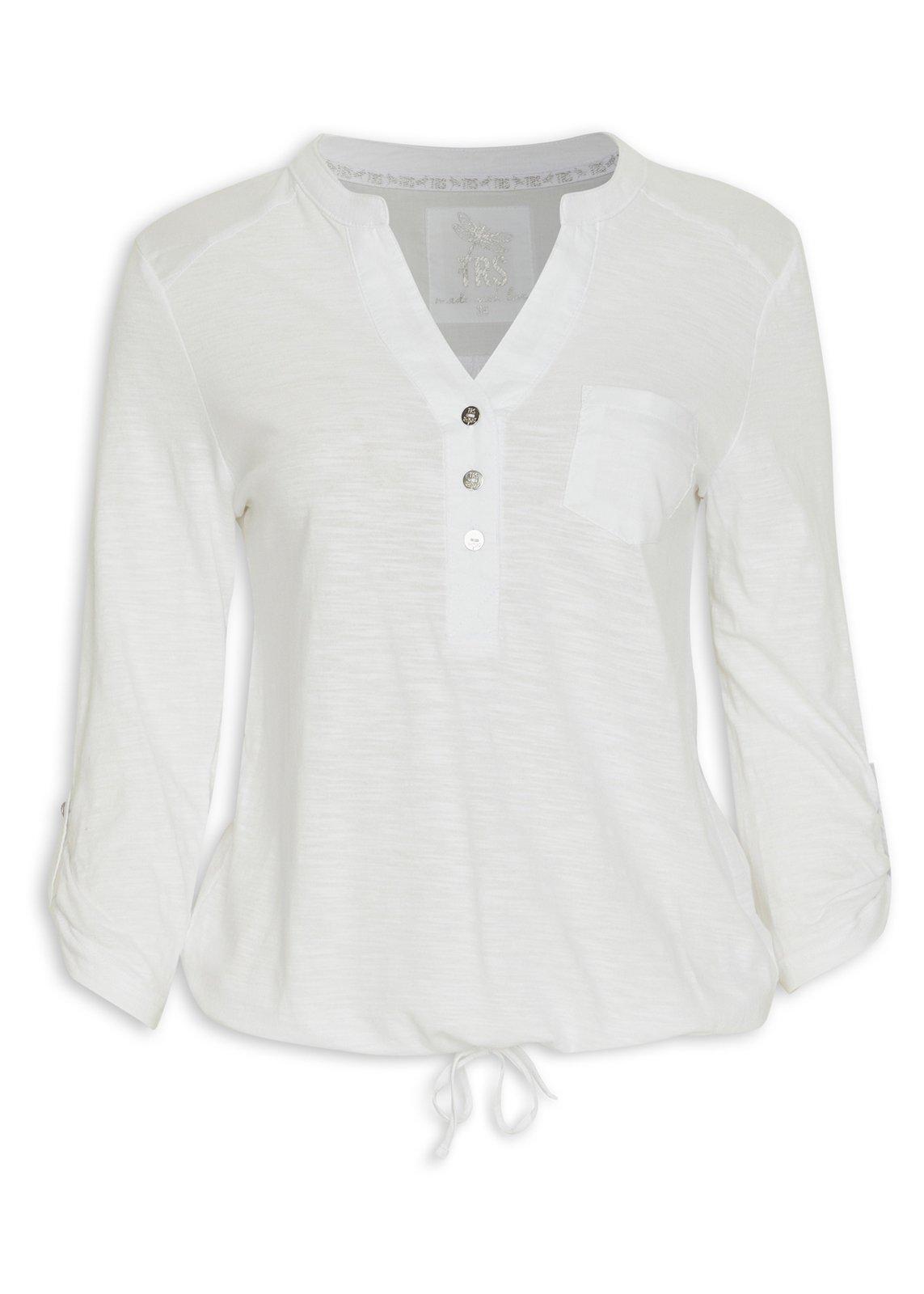 White Henley T-shirt with Drawstrings (3220417) | TRS
