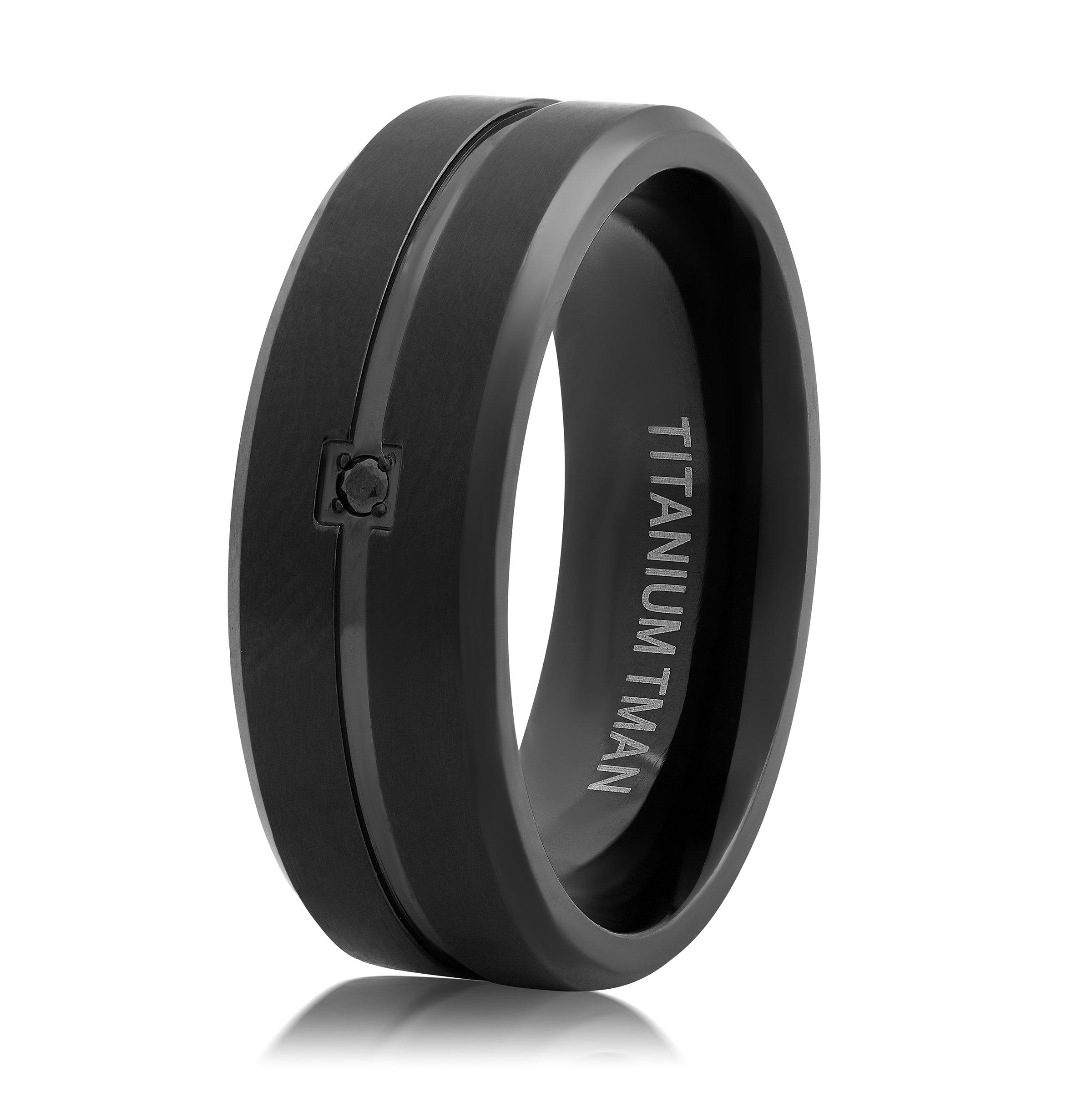 Titanium Black CZ Stone Ring (3220561) | Titanium