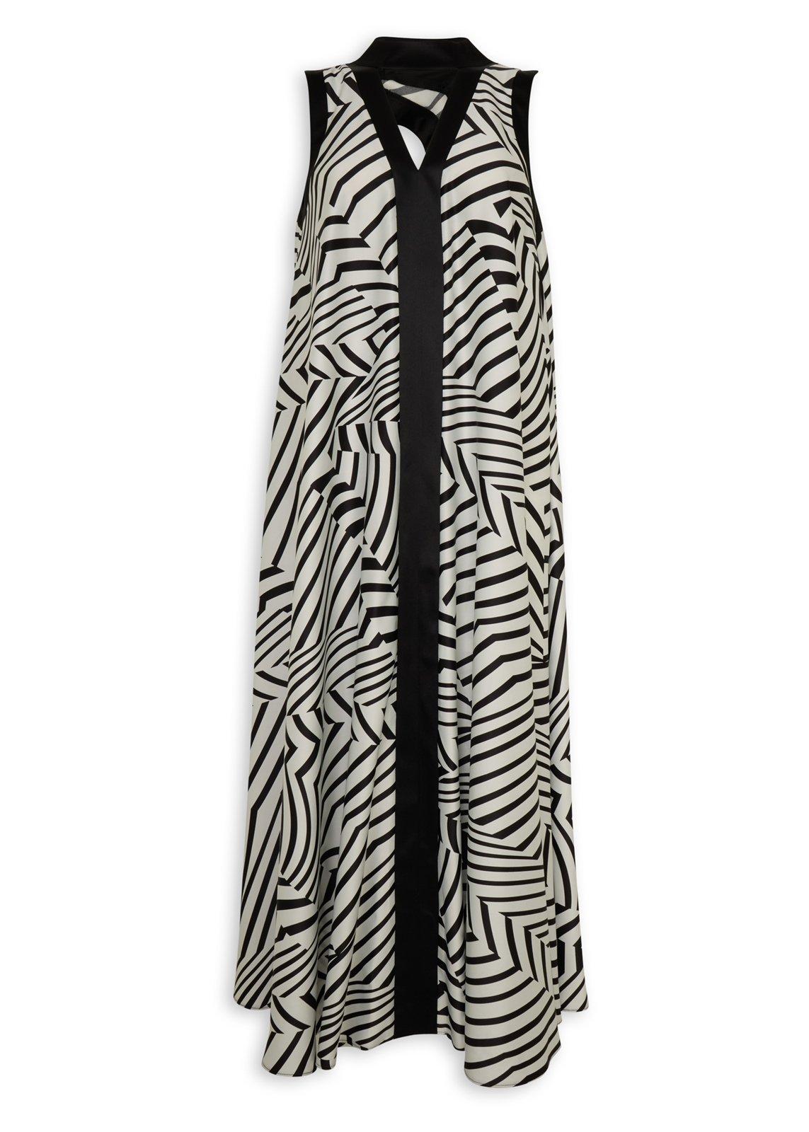 Geometric Print Trapeze Dress (3221040) | Essence