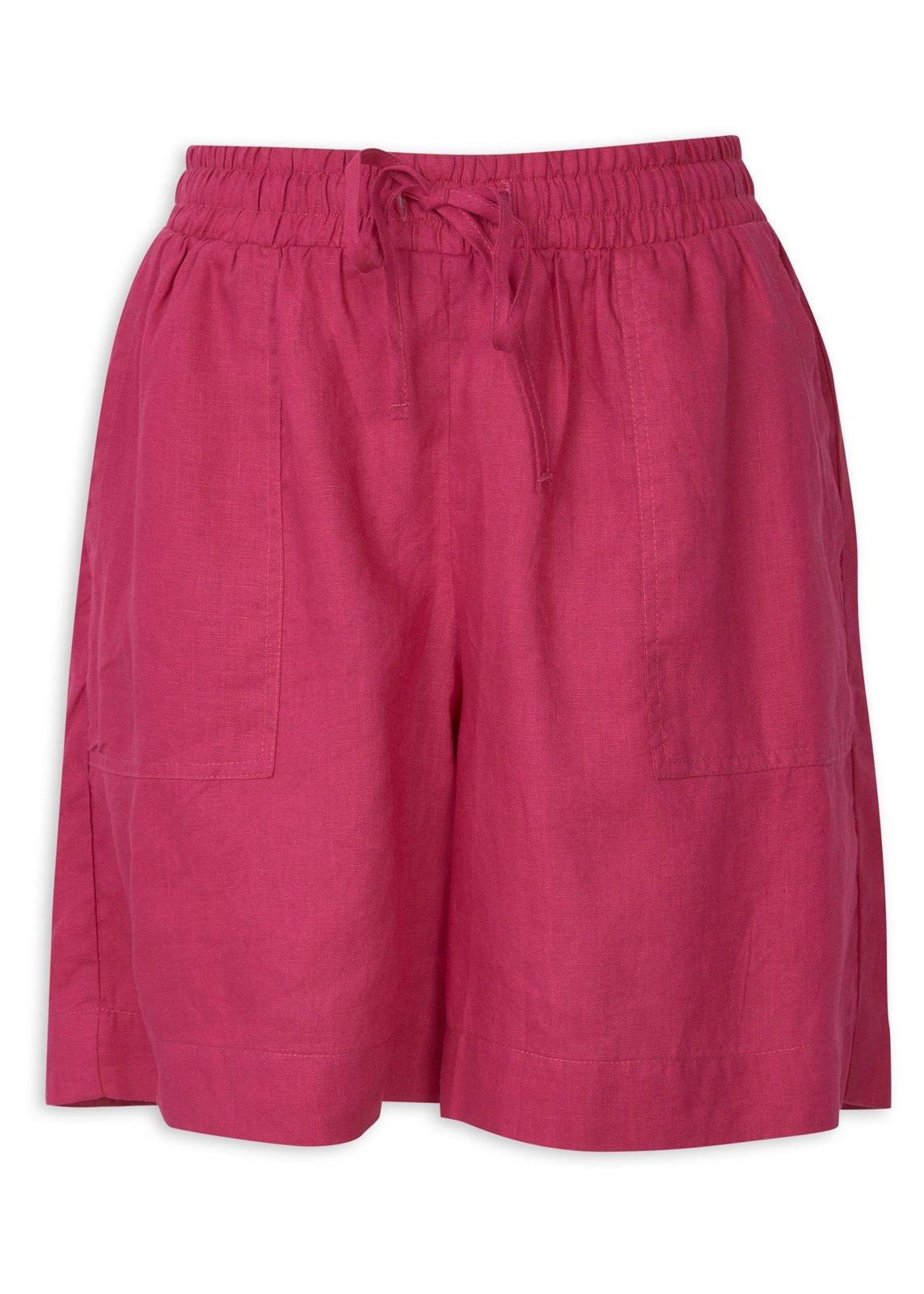 Magenta Pink Linen Shorts (3221125) | Earthaddict
