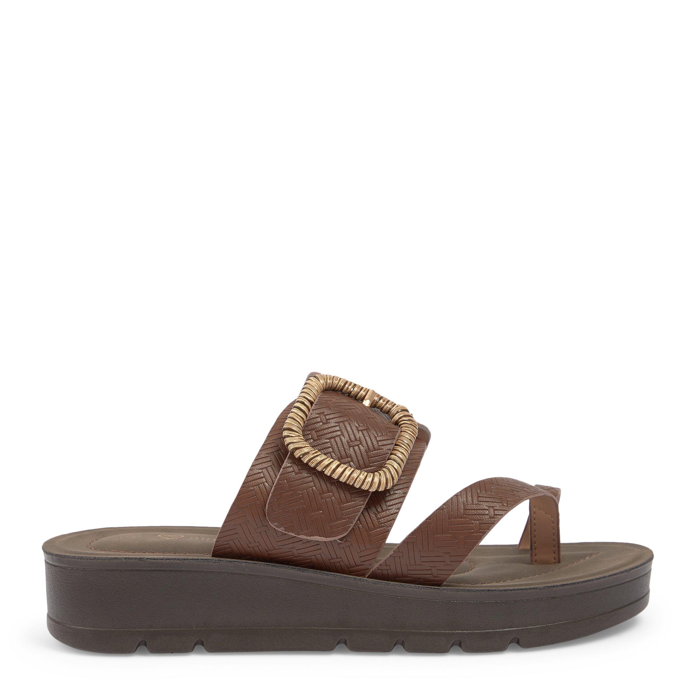 Brown Platform Toe Post Sandals (3221287) | Ginger Mary