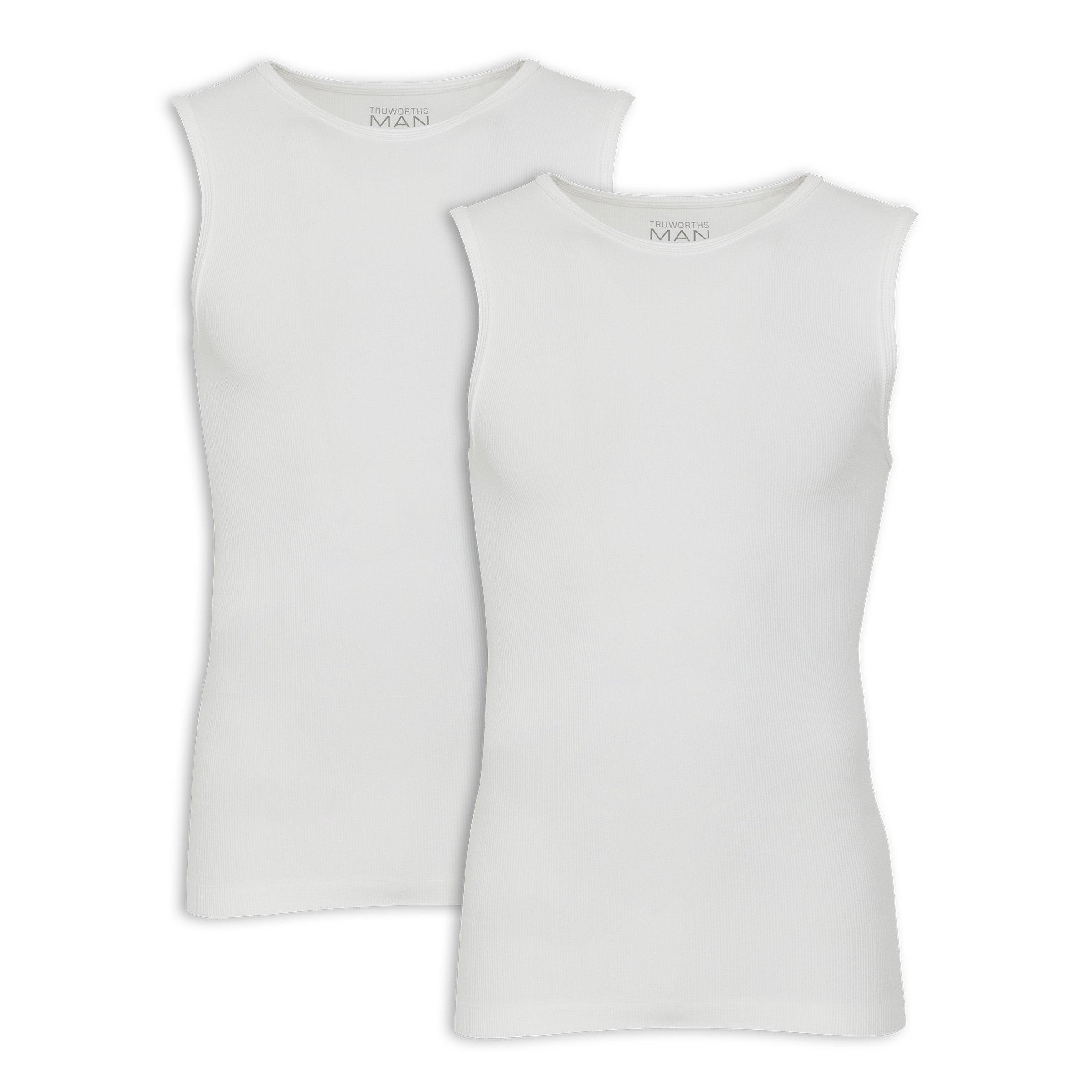 2-pack White Vests (3221475) | Truworths Man