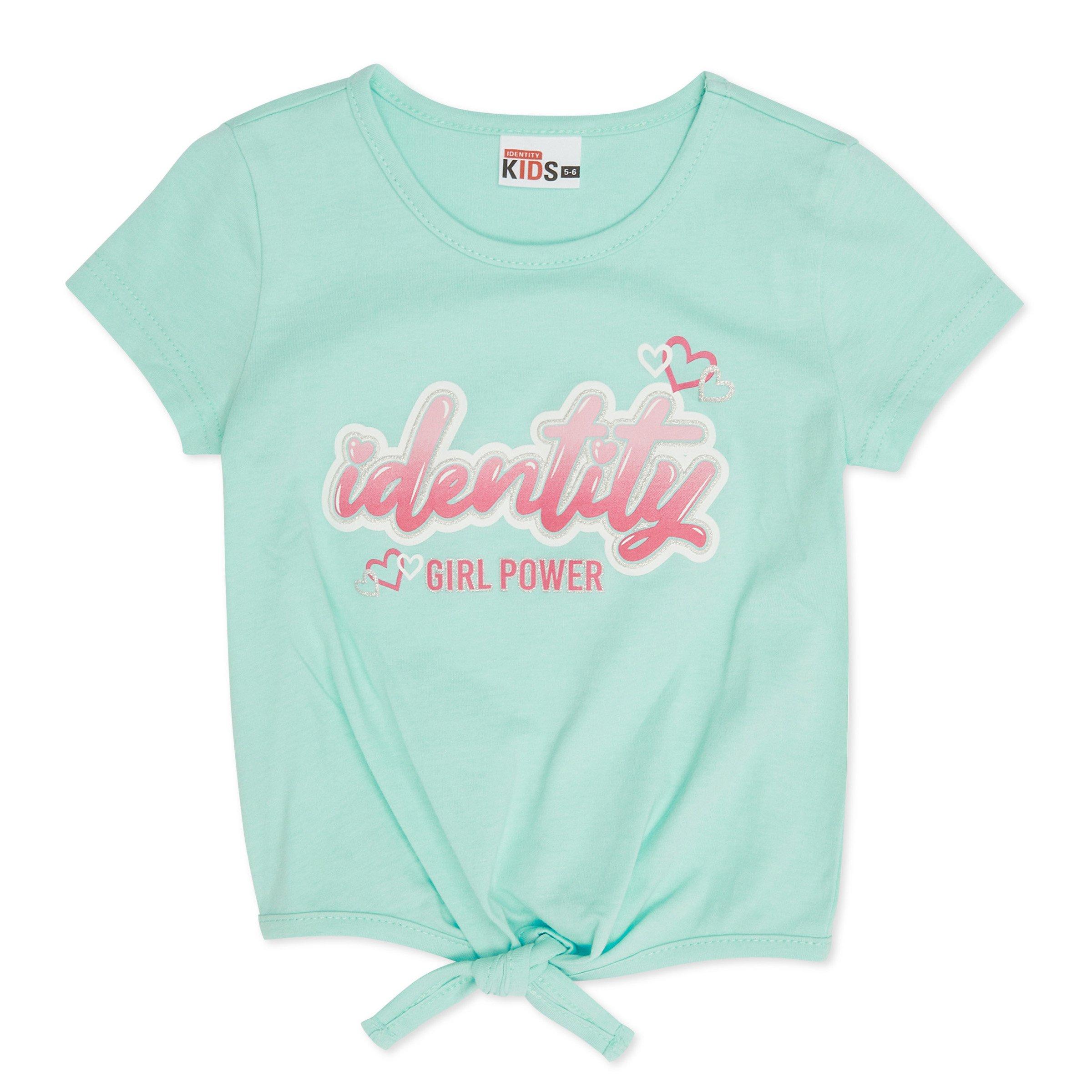 Kid Girls Aqua Blue and Pink Top (3221512) | Identity
