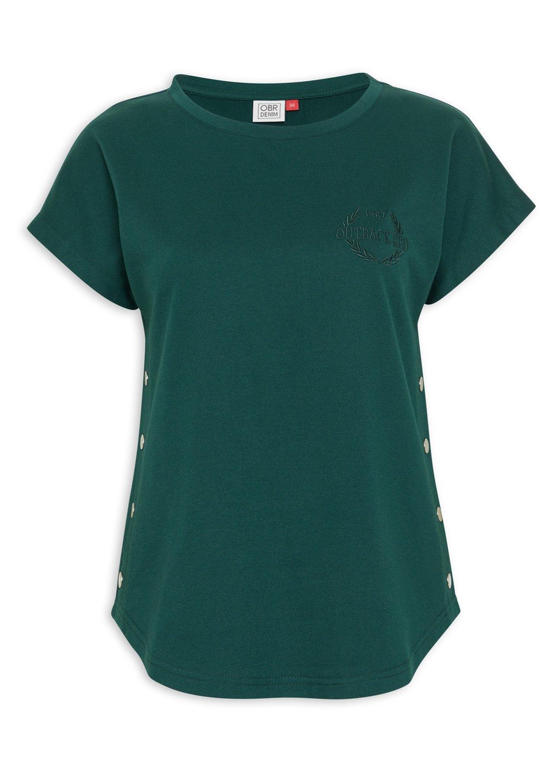 Teal T-shirt with Button Detail (3221542) | OUTBACK RED