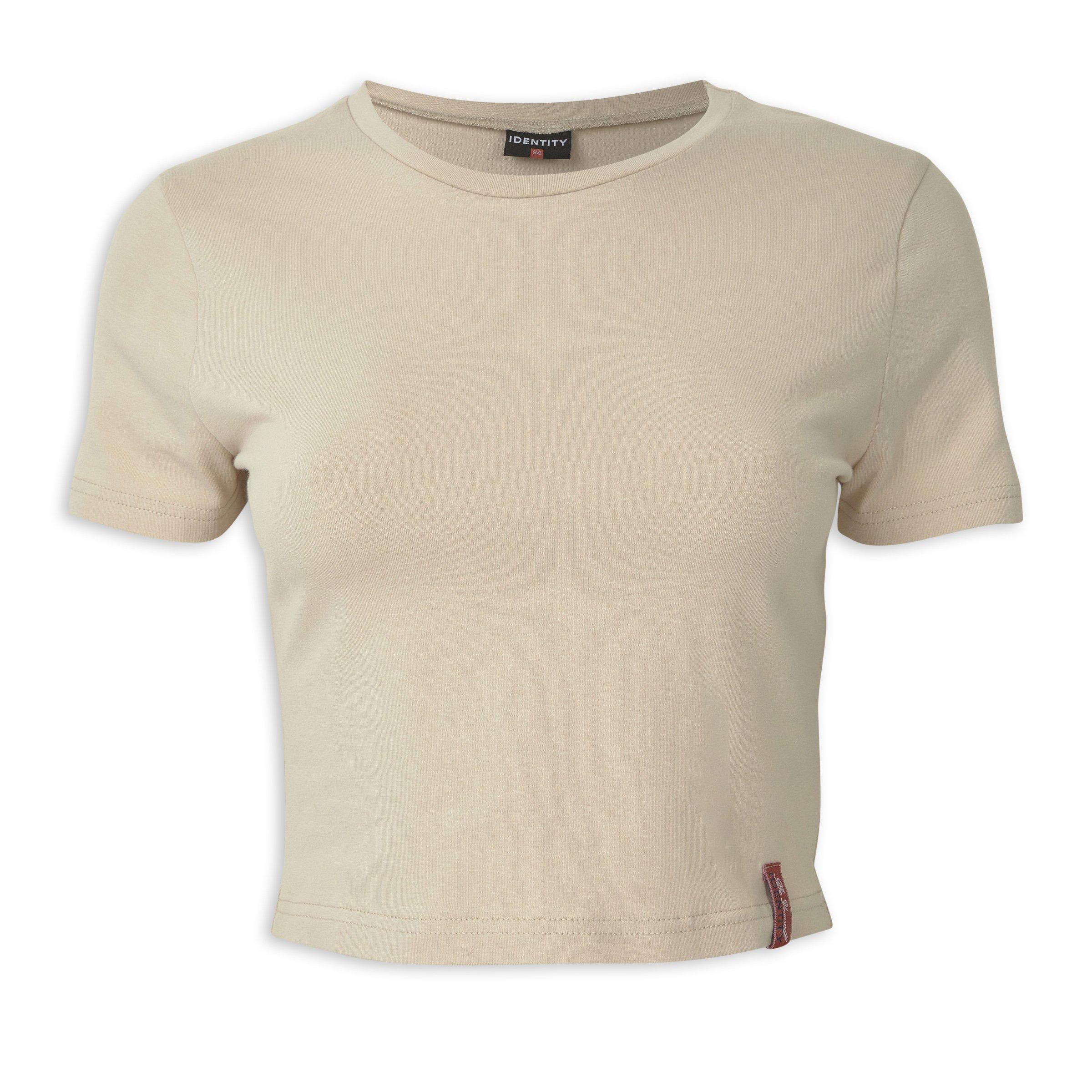 Beige Fitted Baby Tee (3221736) | Identity