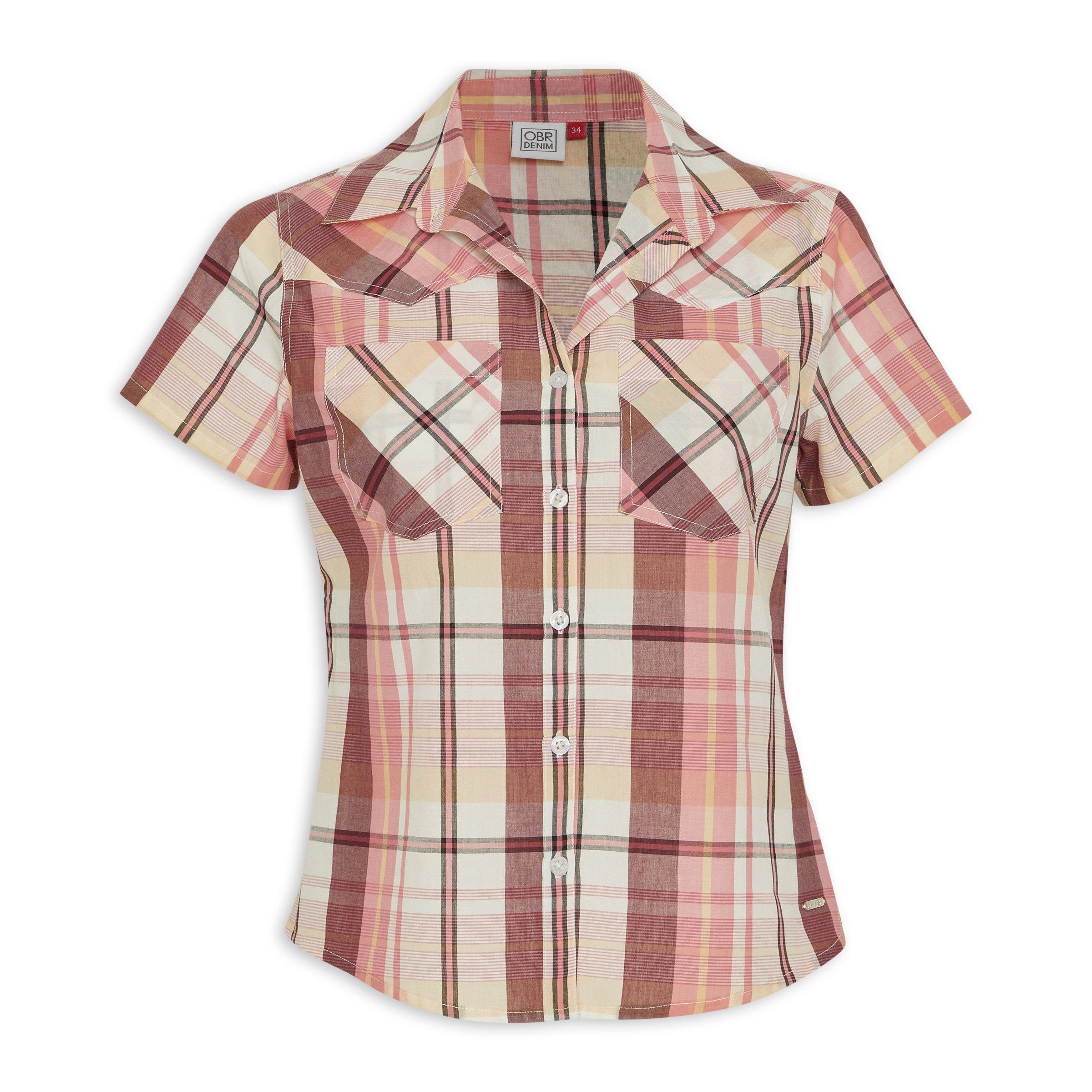 Check Short Sleeve Fitted Shirt (3221928) | OUTBACK RED