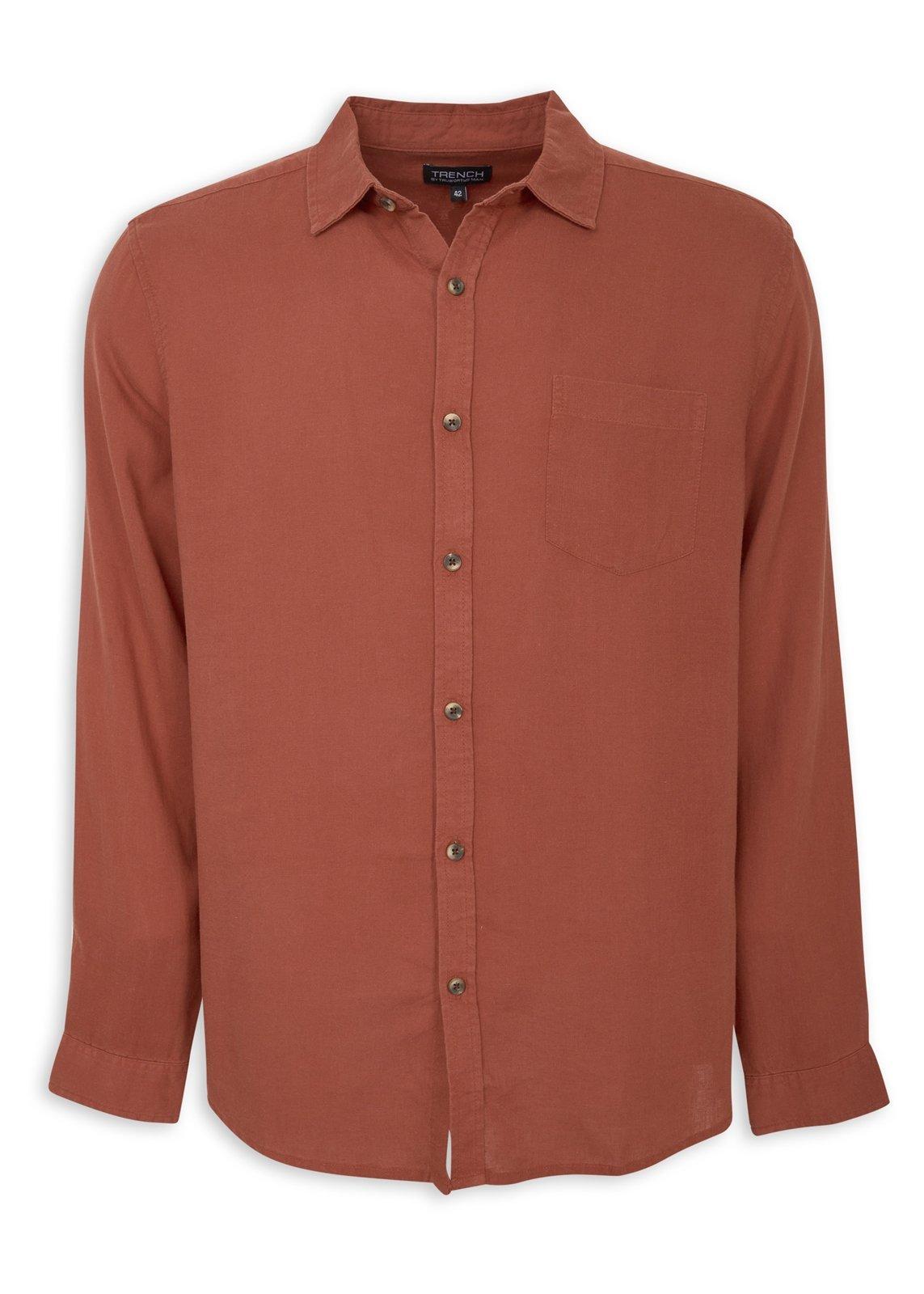 Rust Linen Slim Fit Shirt (3222066) | Truworths Man