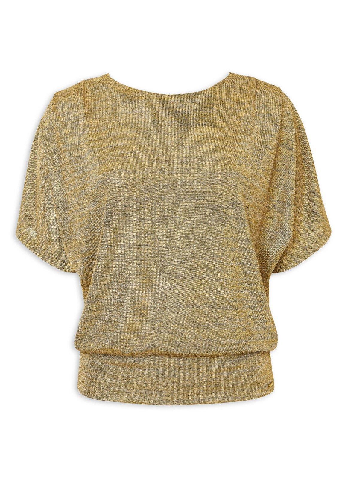 Gold Shimmer Knit Dolman Top (3222282) | Finnigans