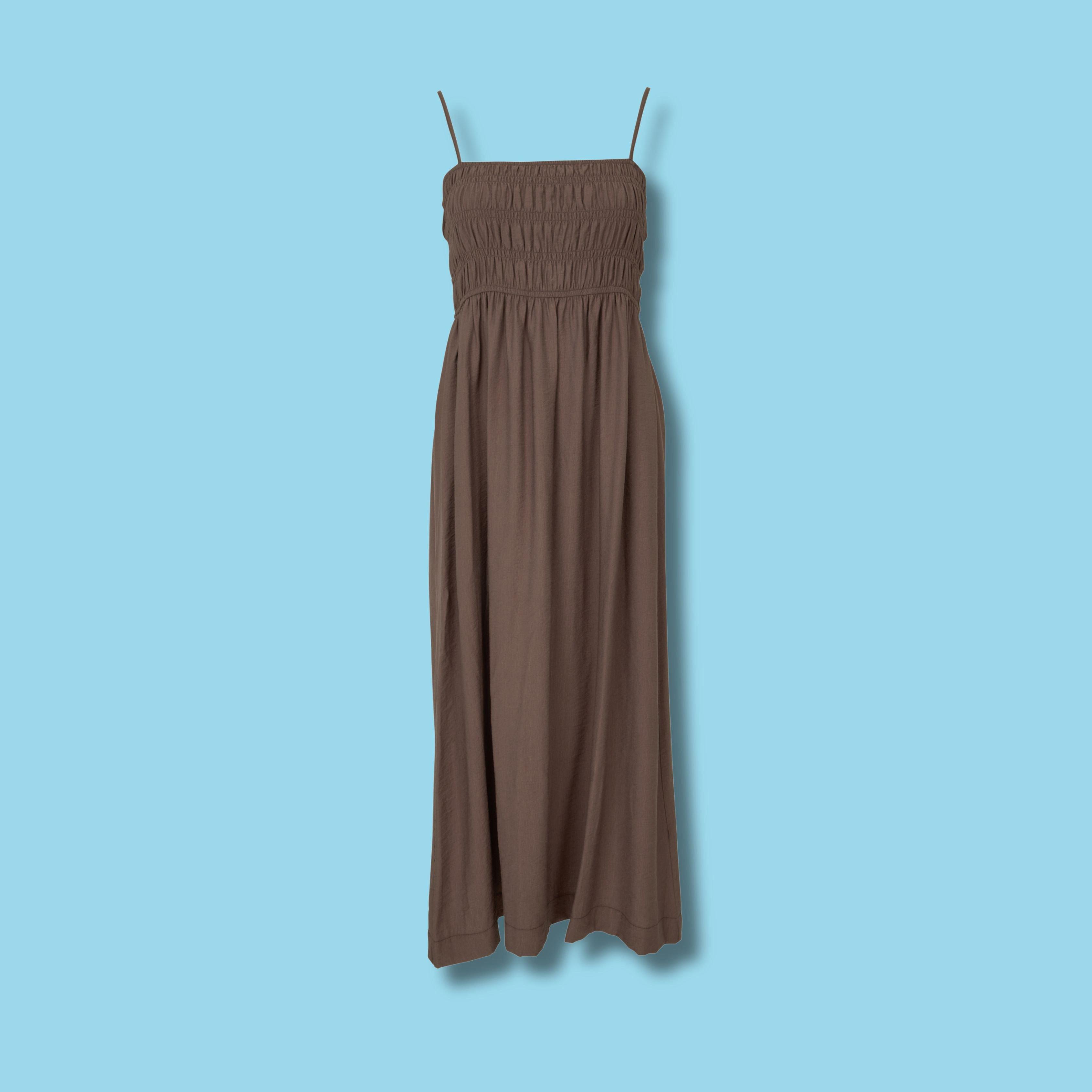 Chocolate Brown Linen Look Dress (3222374) | Identity X Sync