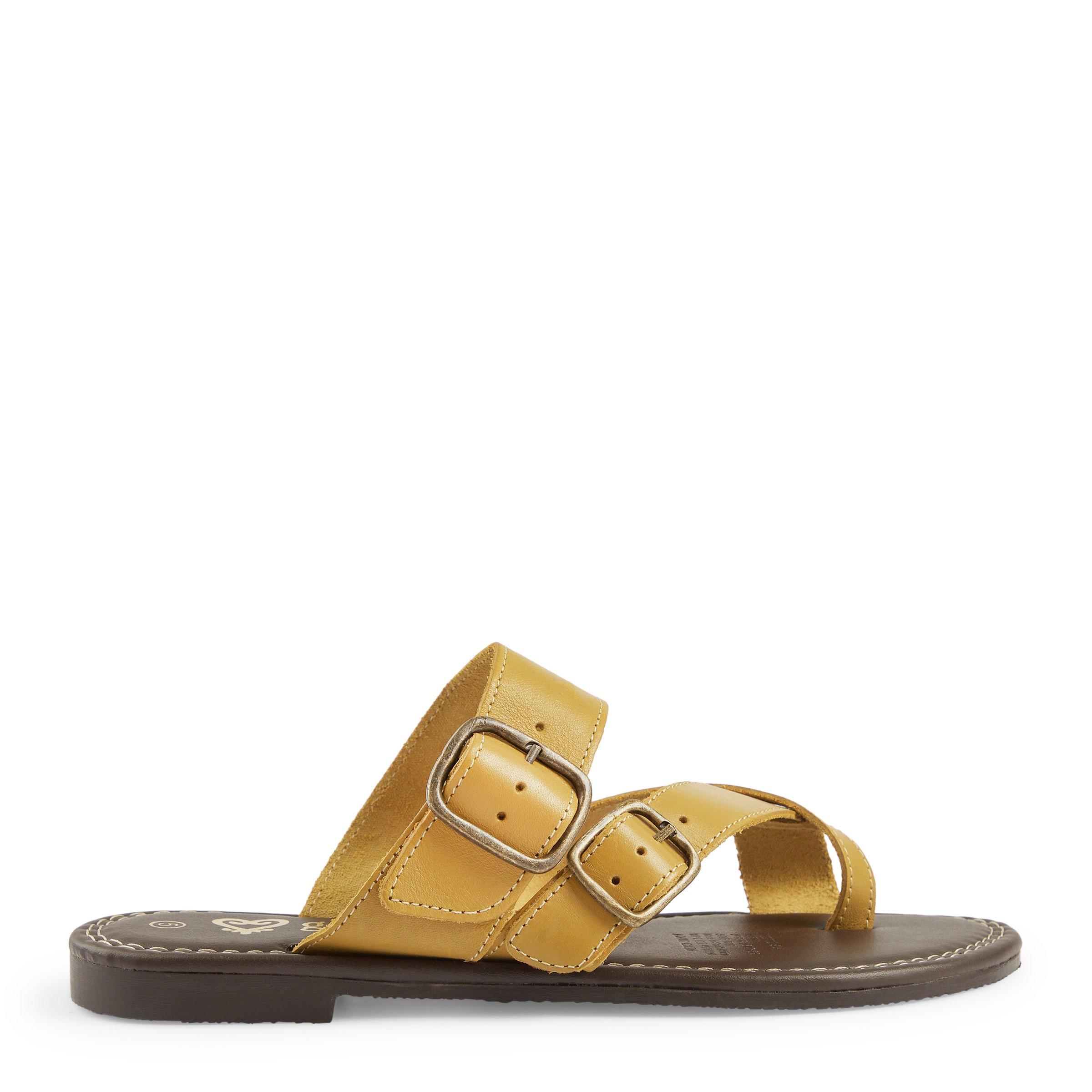 Thatch Yellow Leather Toe Post Sandals (3222700) | Ginger Mary