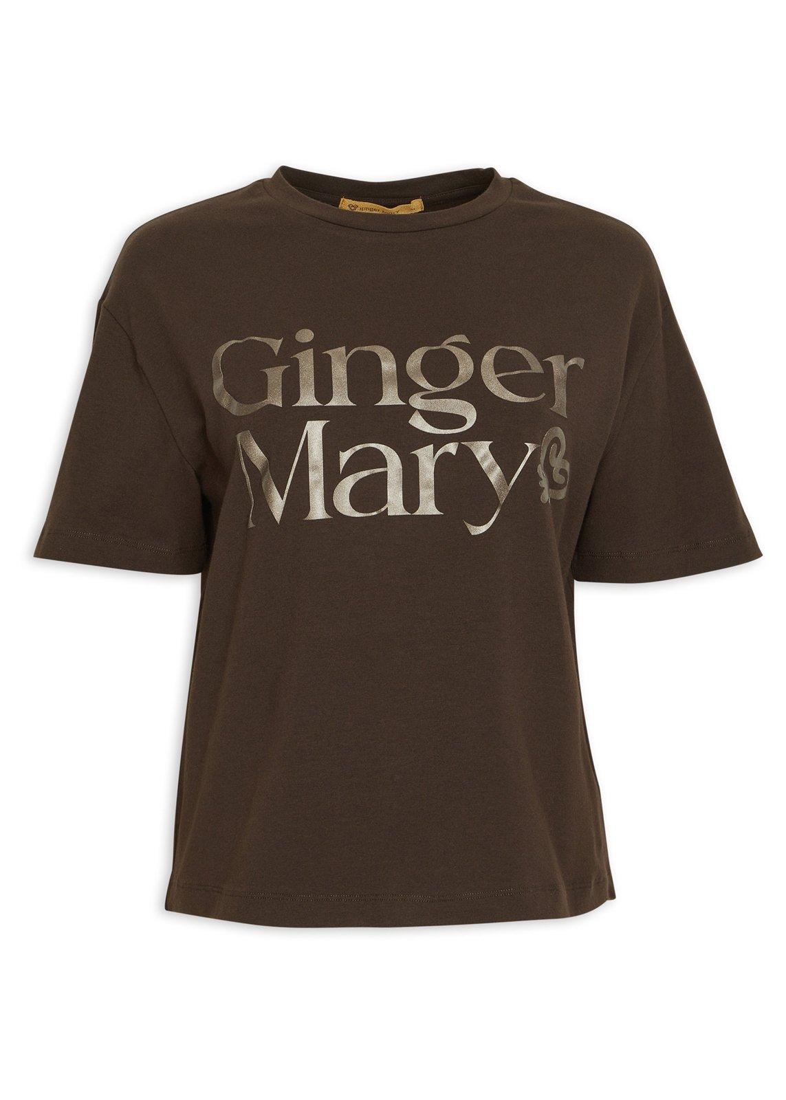 Brown and Gold Branded T-shirt (3222774) | Ginger Mary