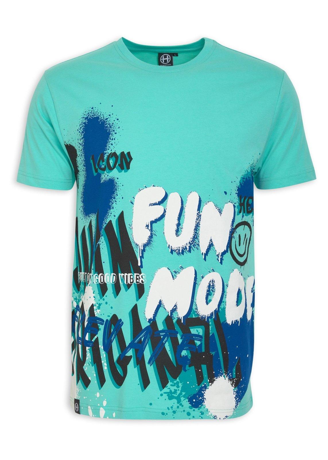 Aqua Blue Graphic T-shirt (3222887) | Hemisphere