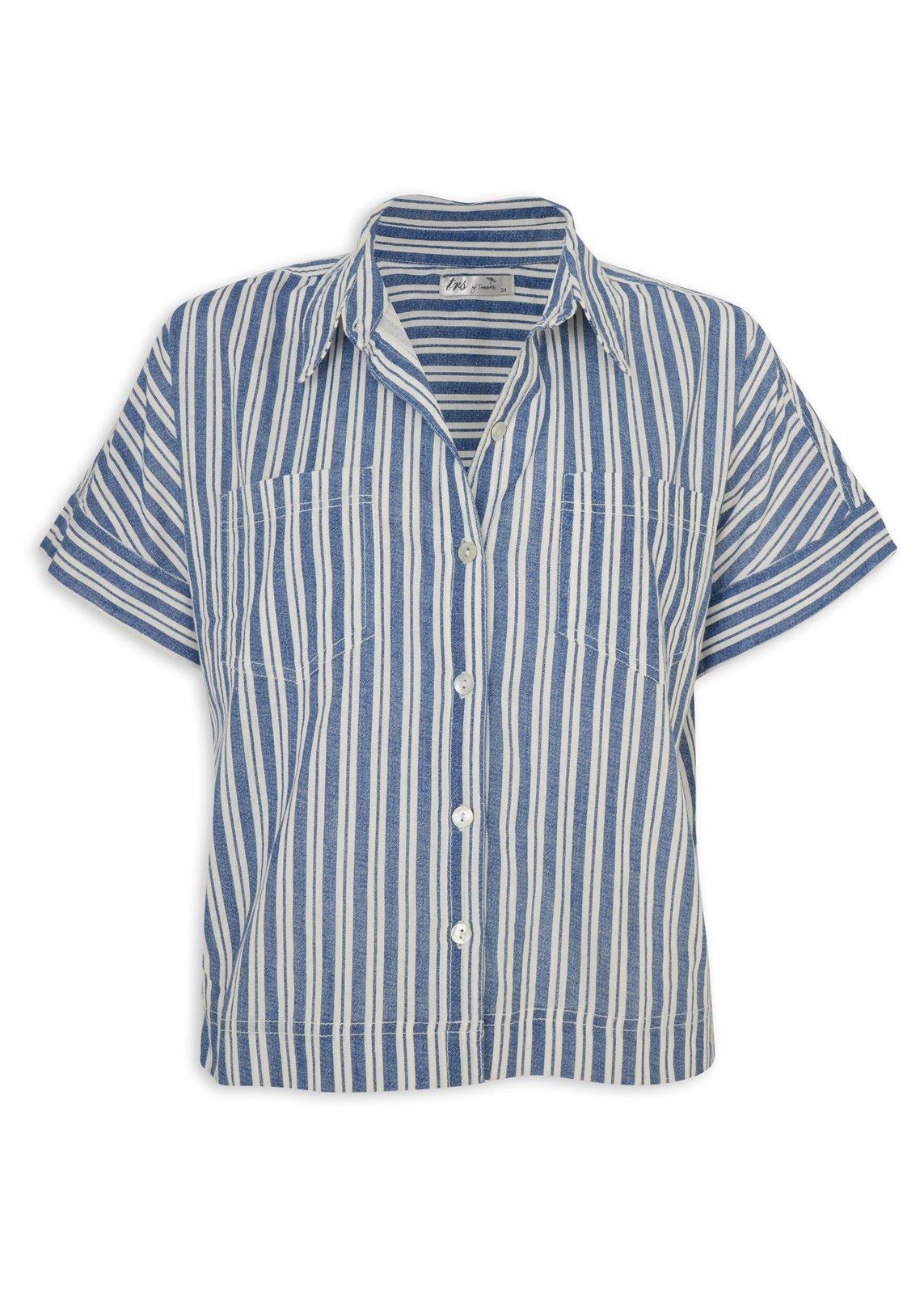 Blue Striped Short Sleeve Shirt (3223271) | TRS