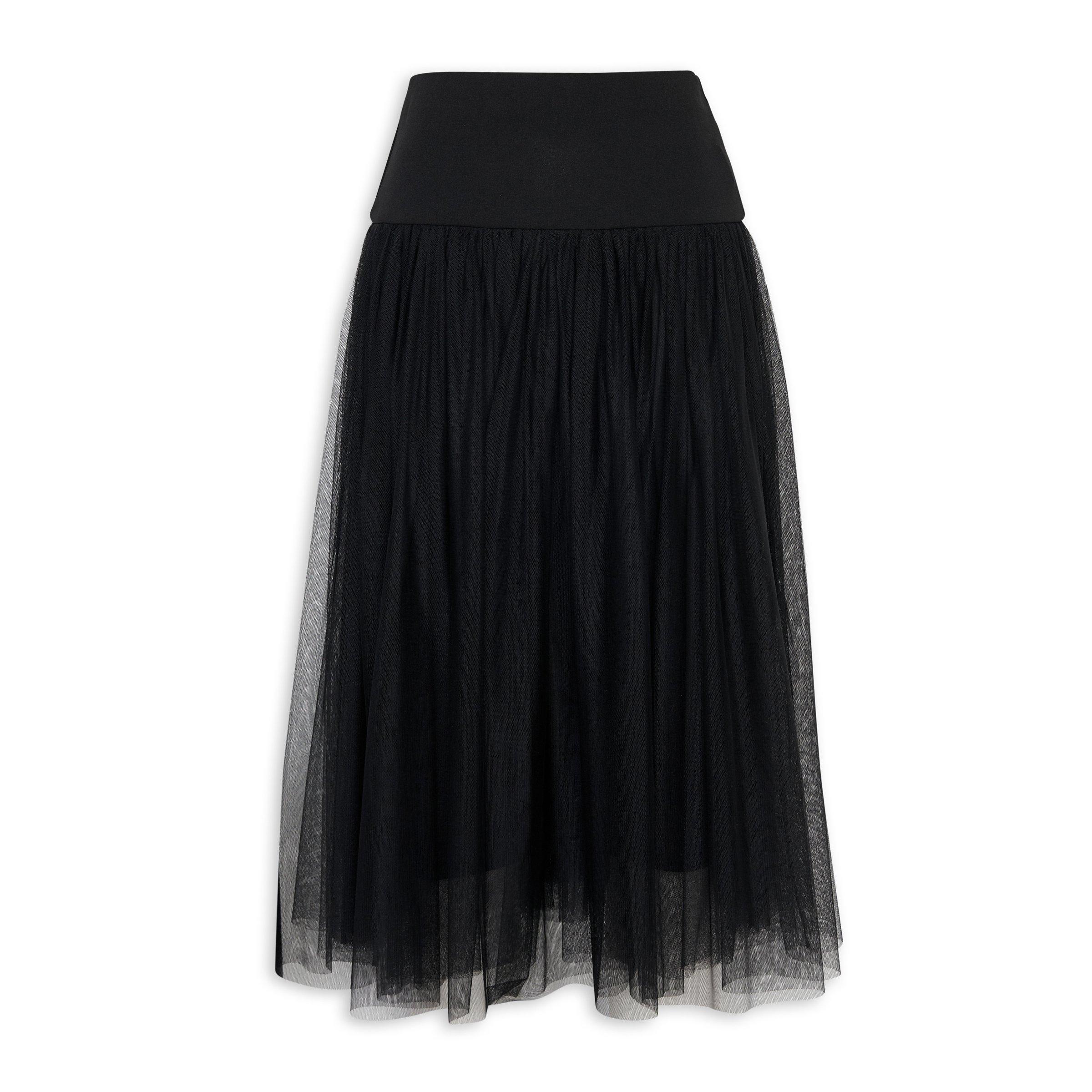 Black A-line Basque Skirt (3223545) | Identity