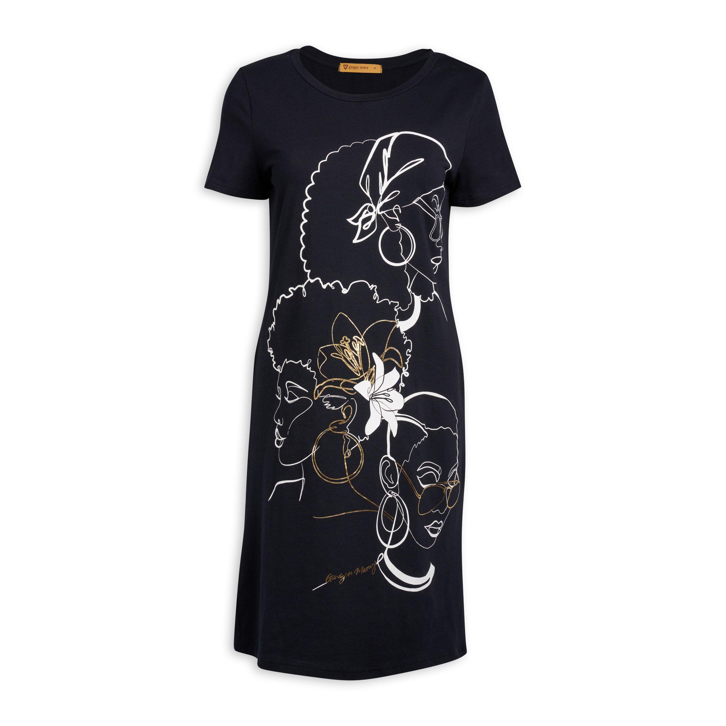 Navy Foil Print T-shirt Dress (3223615) | Ginger Mary