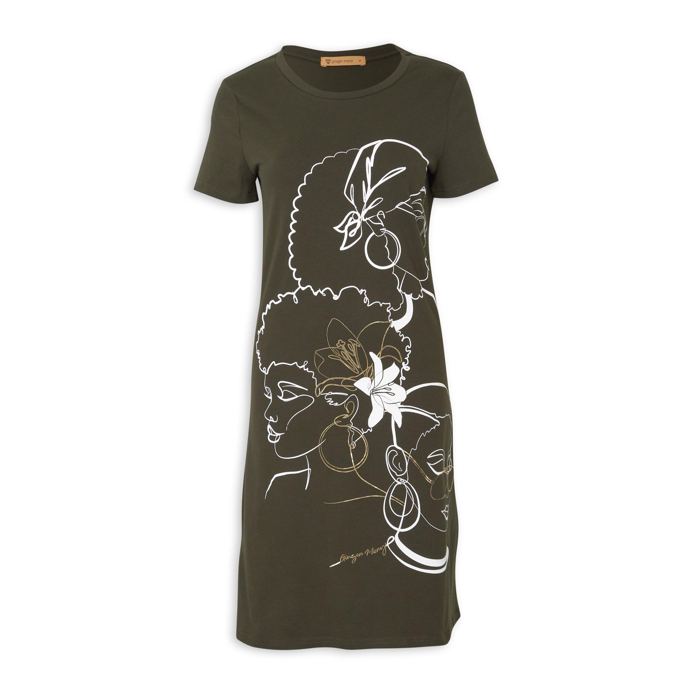 Fatigue Green Print Dress (3223616) | Ginger Mary