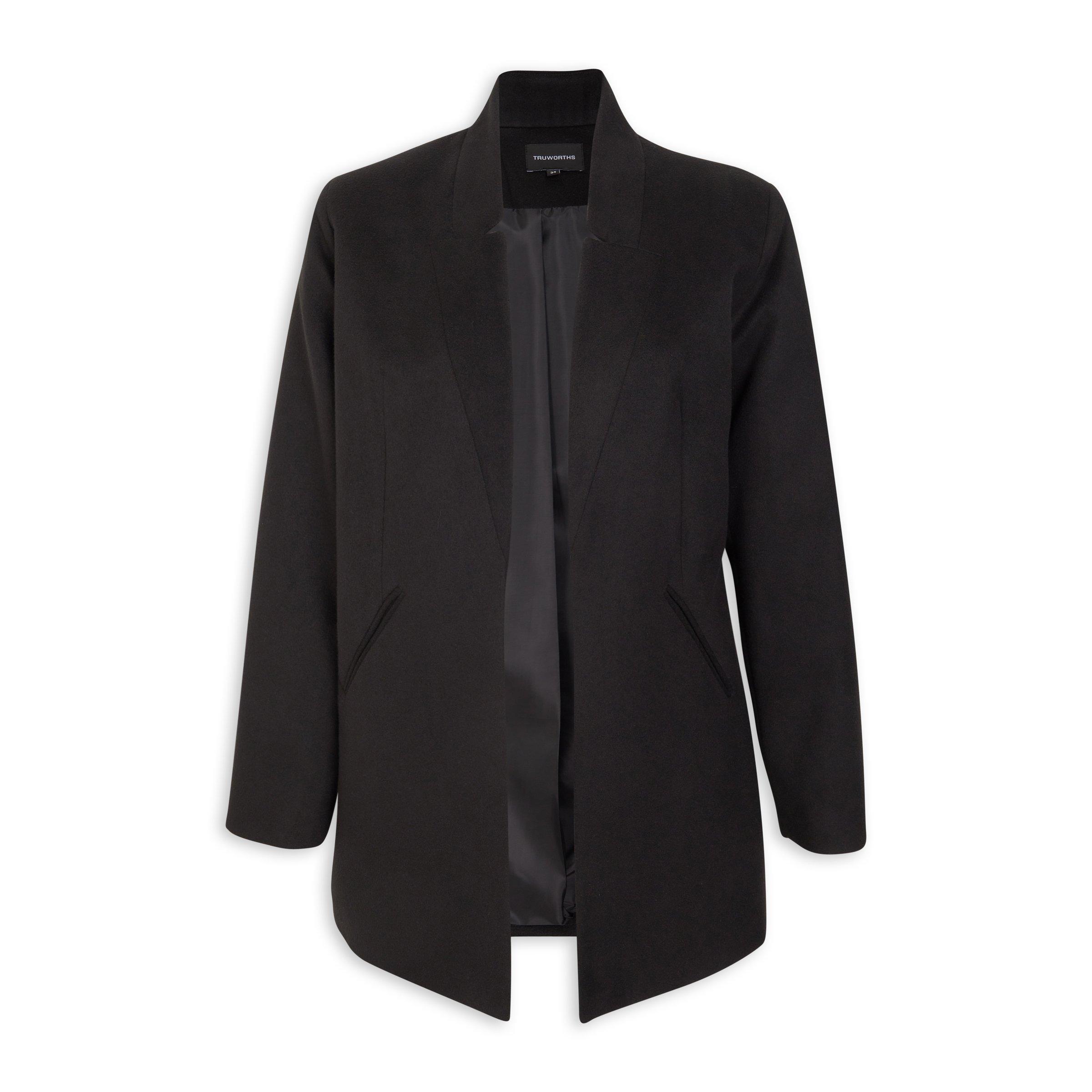 Black Notch Neck Coat (3224056) | Truworths