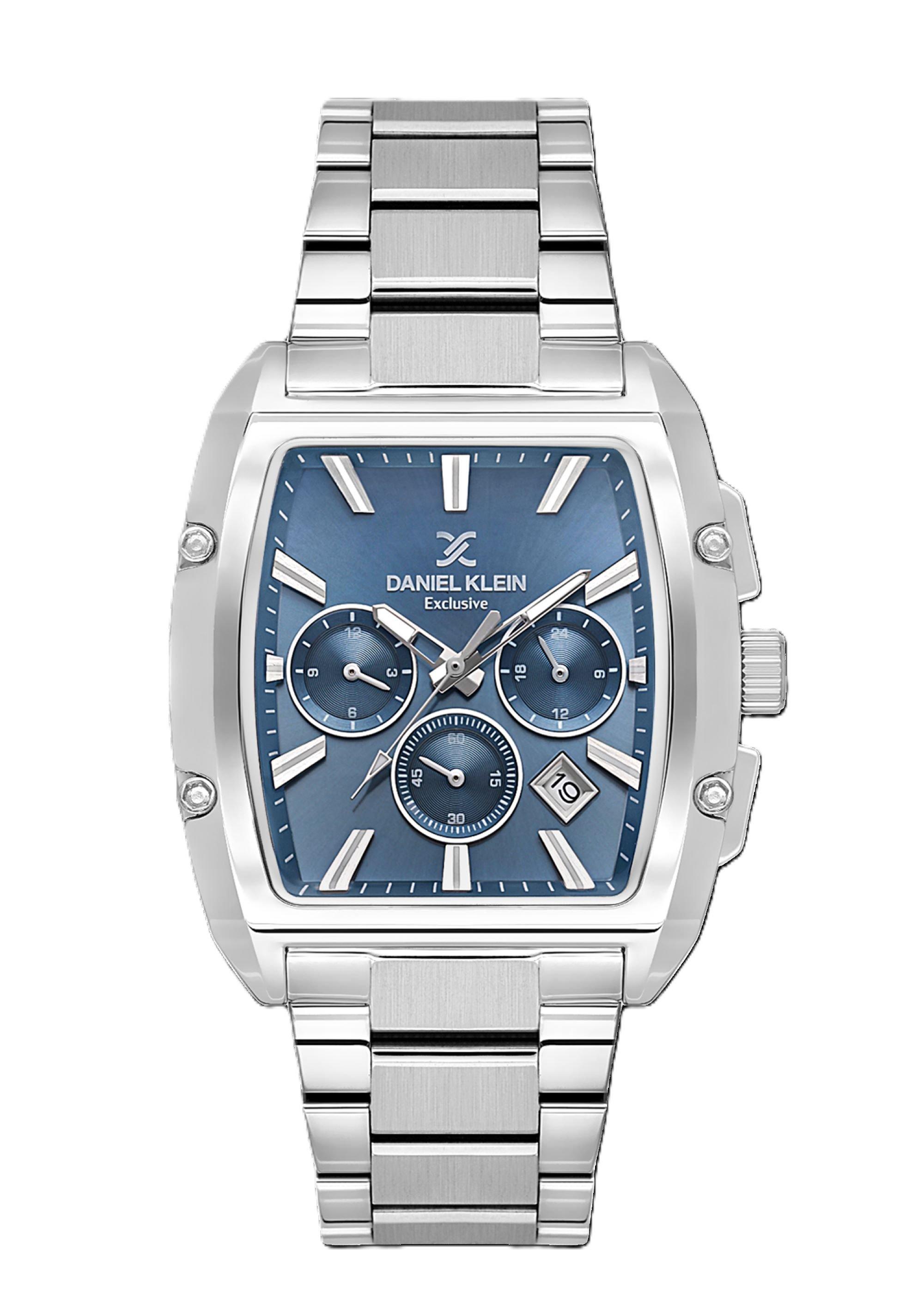 Silver Metal Blue Dial Chrono Watch (3224520) | Daniel Klein